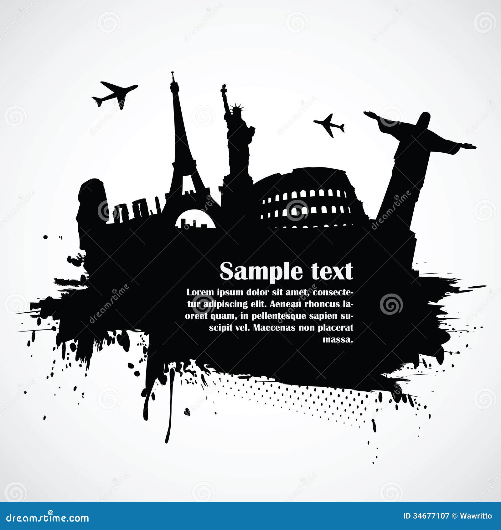 World famous monuments stock vector. Illustration of italy - 34677107