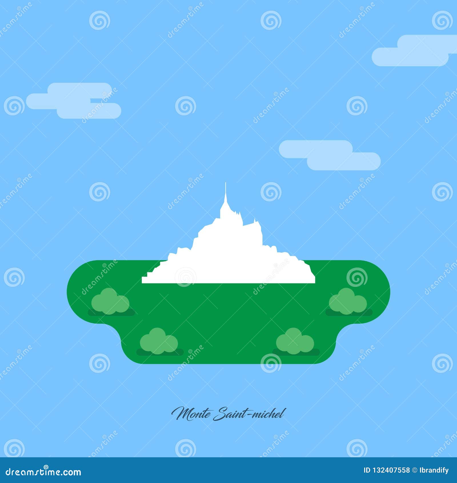 World Famous Monuments And Landmarks Design With Light Blue Back Stock ...