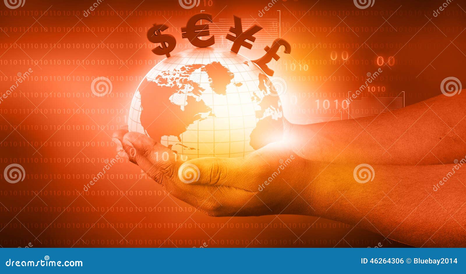 World with Financial Symbols Stock Illustration - Illustration of ...