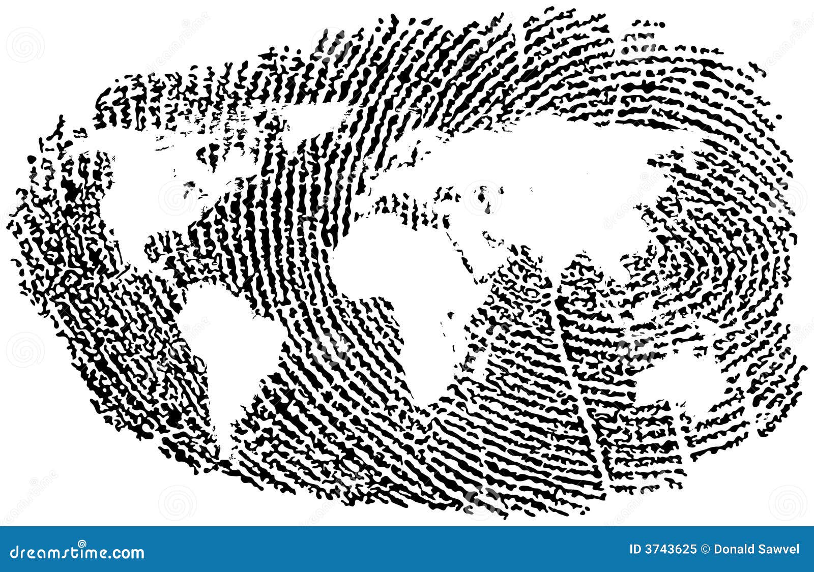 World Fingerprint stock vector. Illustration of continent - 3743625