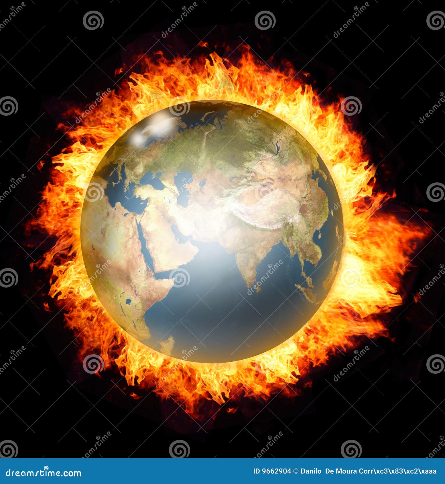 World on fire stock illustration. Illustration of isolated - 9662904
