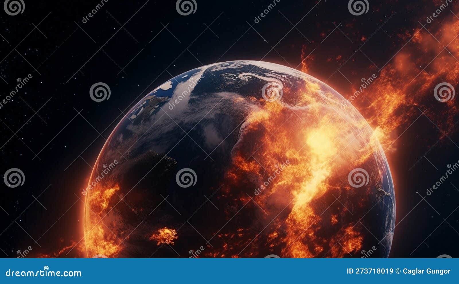 World on Fire stock illustration. Illustration of astronomy - 273718019