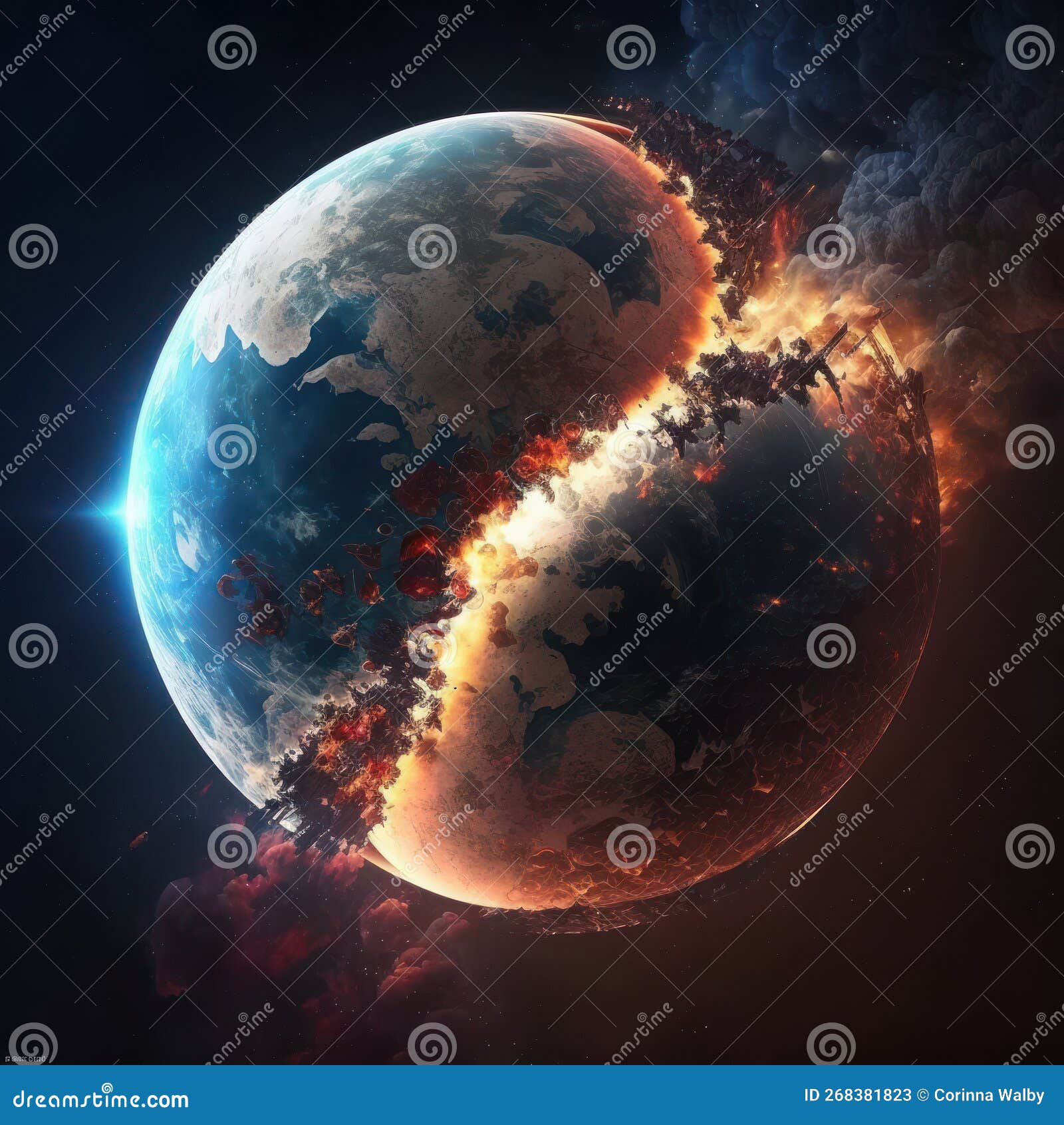 The World is on Fire stock illustration. Illustration of space - 268381823