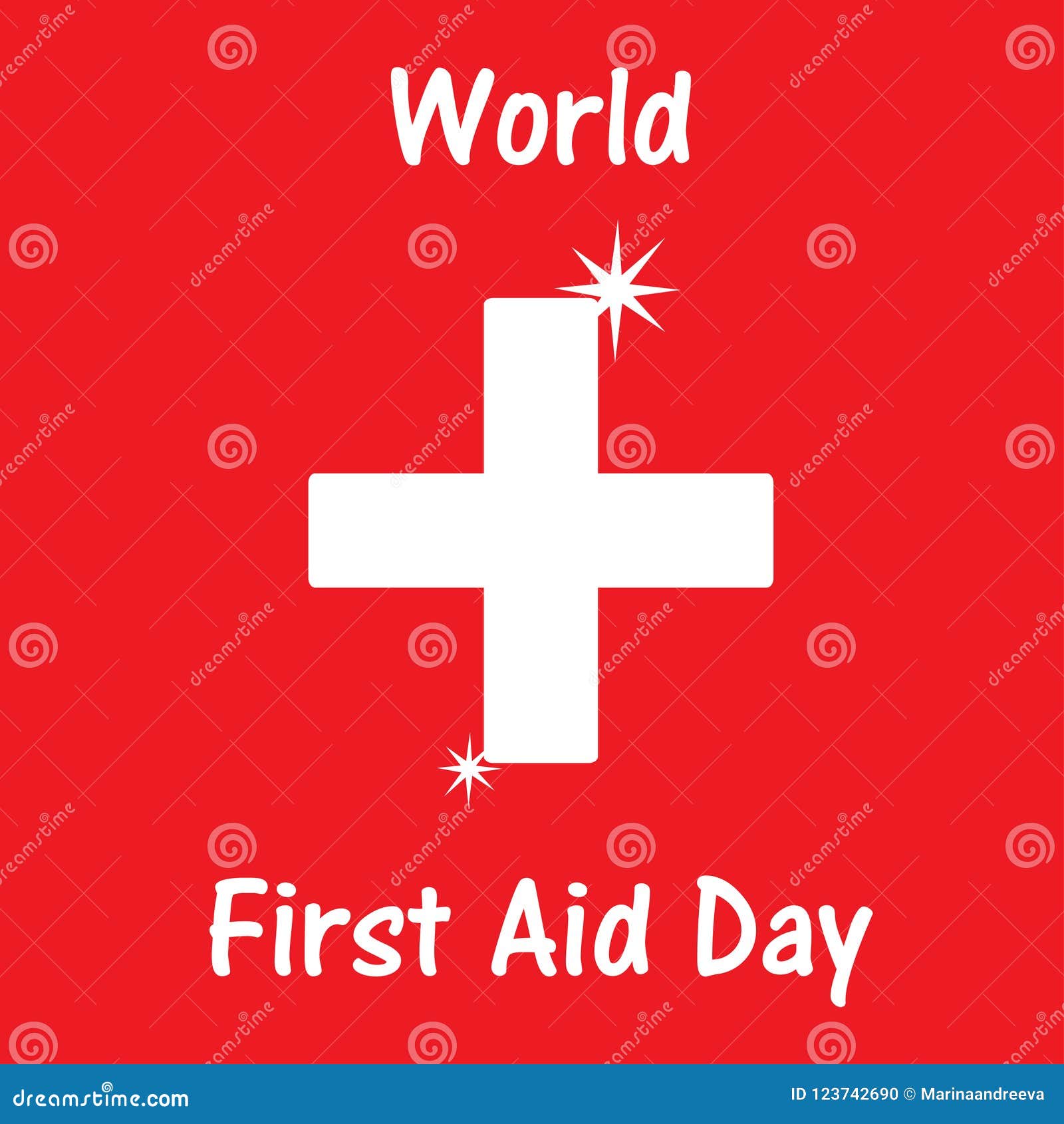 World First Aid Day with. Design Illustration Greating Card Stock ...