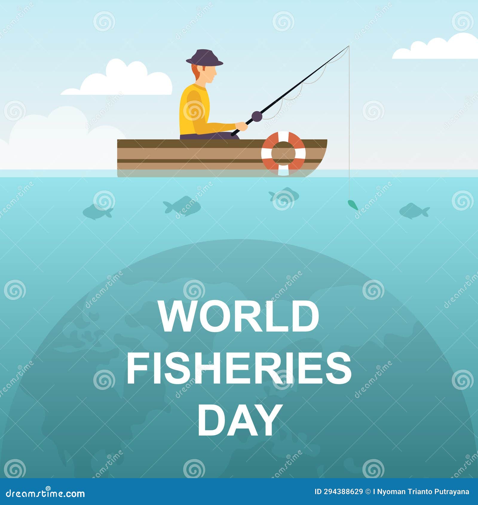 World Fisheries Poster Design Concept Vector Illustration ...