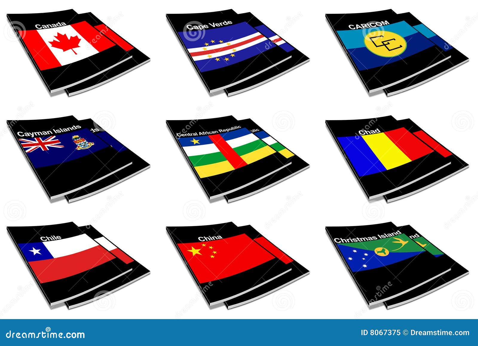 World Flag Book Collection 06 Stock Illustration - Illustration of ...
