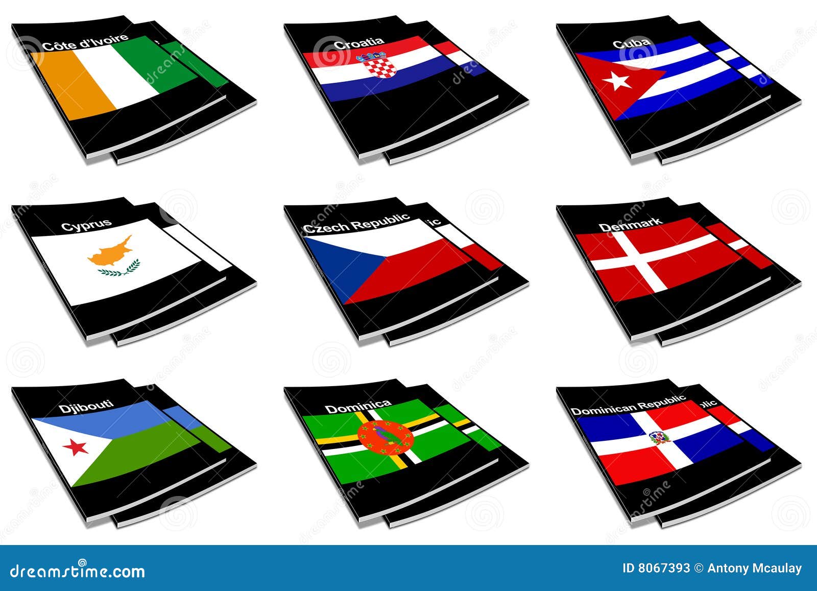 World Flag Book Collection 08 Stock Illustration - Illustration of ...