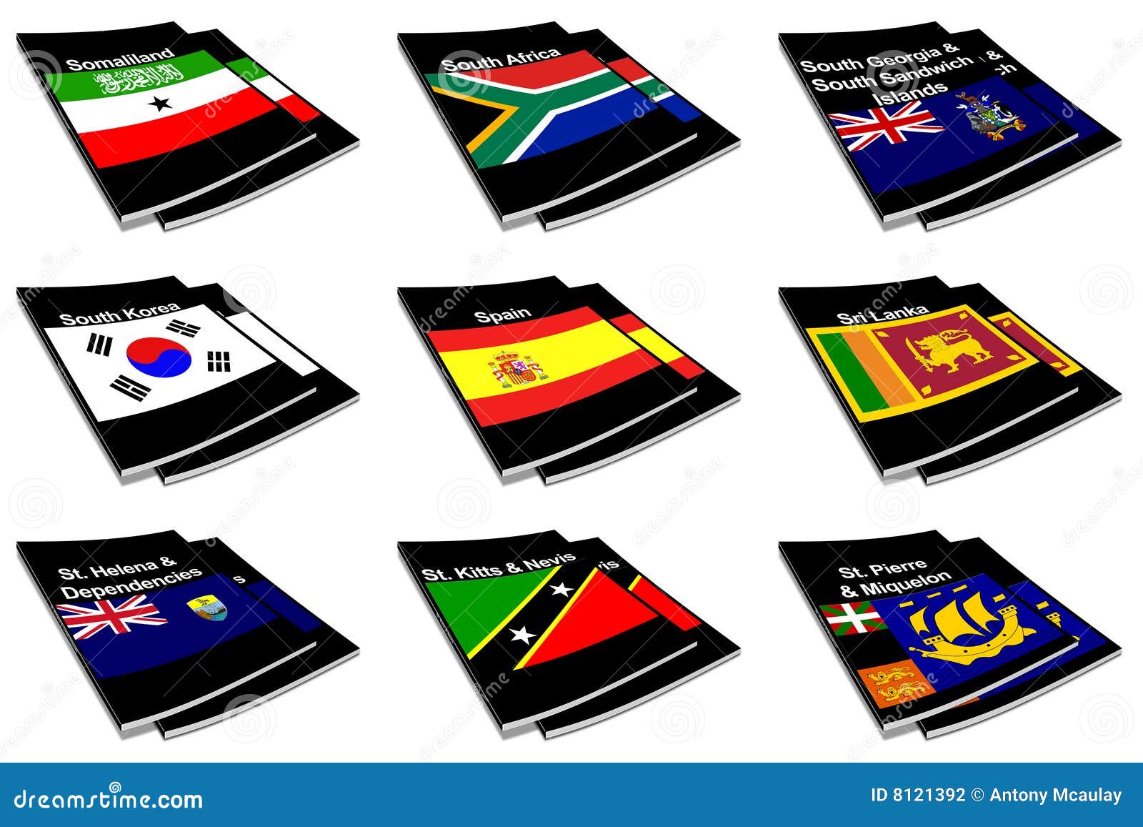 World Flag Book Collection 26 Stock Illustration - Illustration of ...