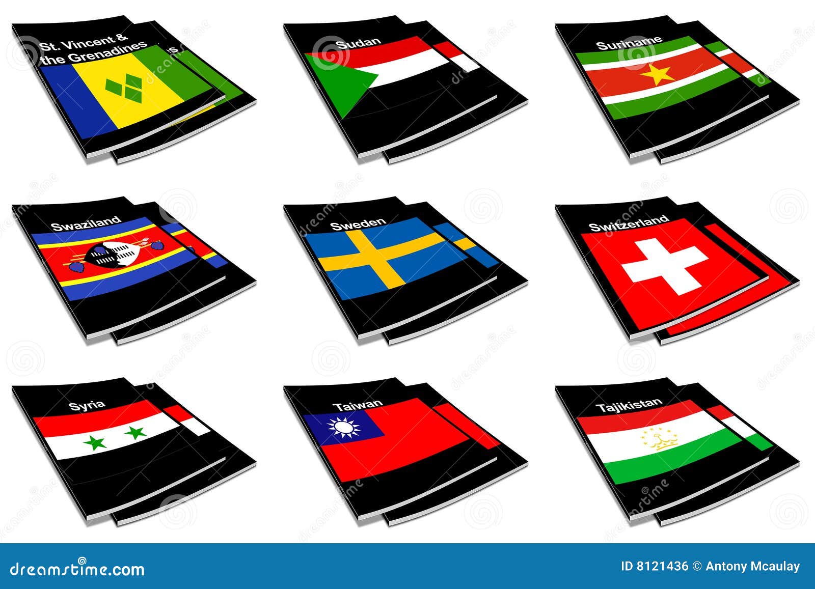 World Flag Book Collection 27 Stock Illustration - Illustration of ...