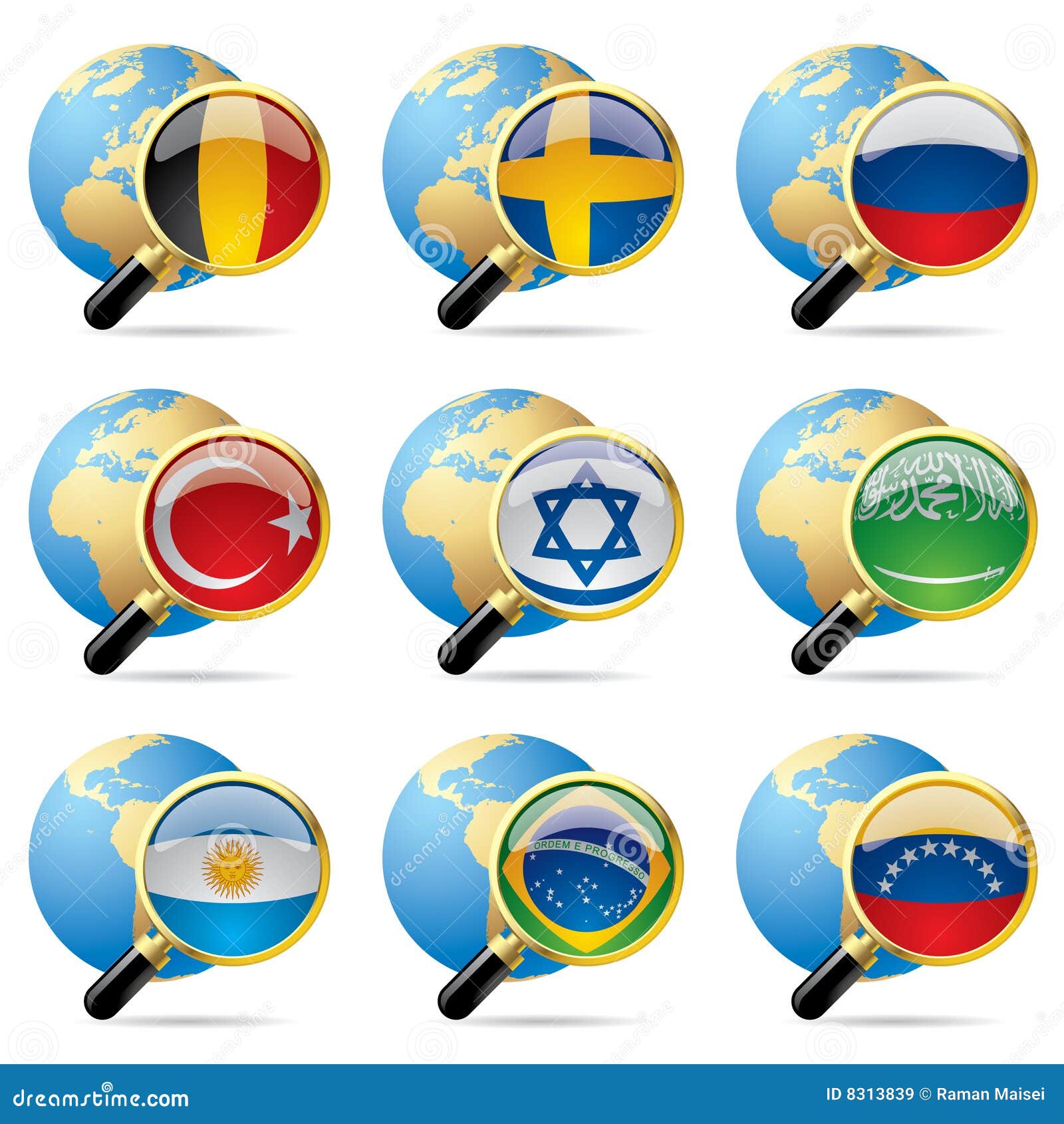 Zoom On World People Cartoon Vector | CartoonDealer.com #18444195