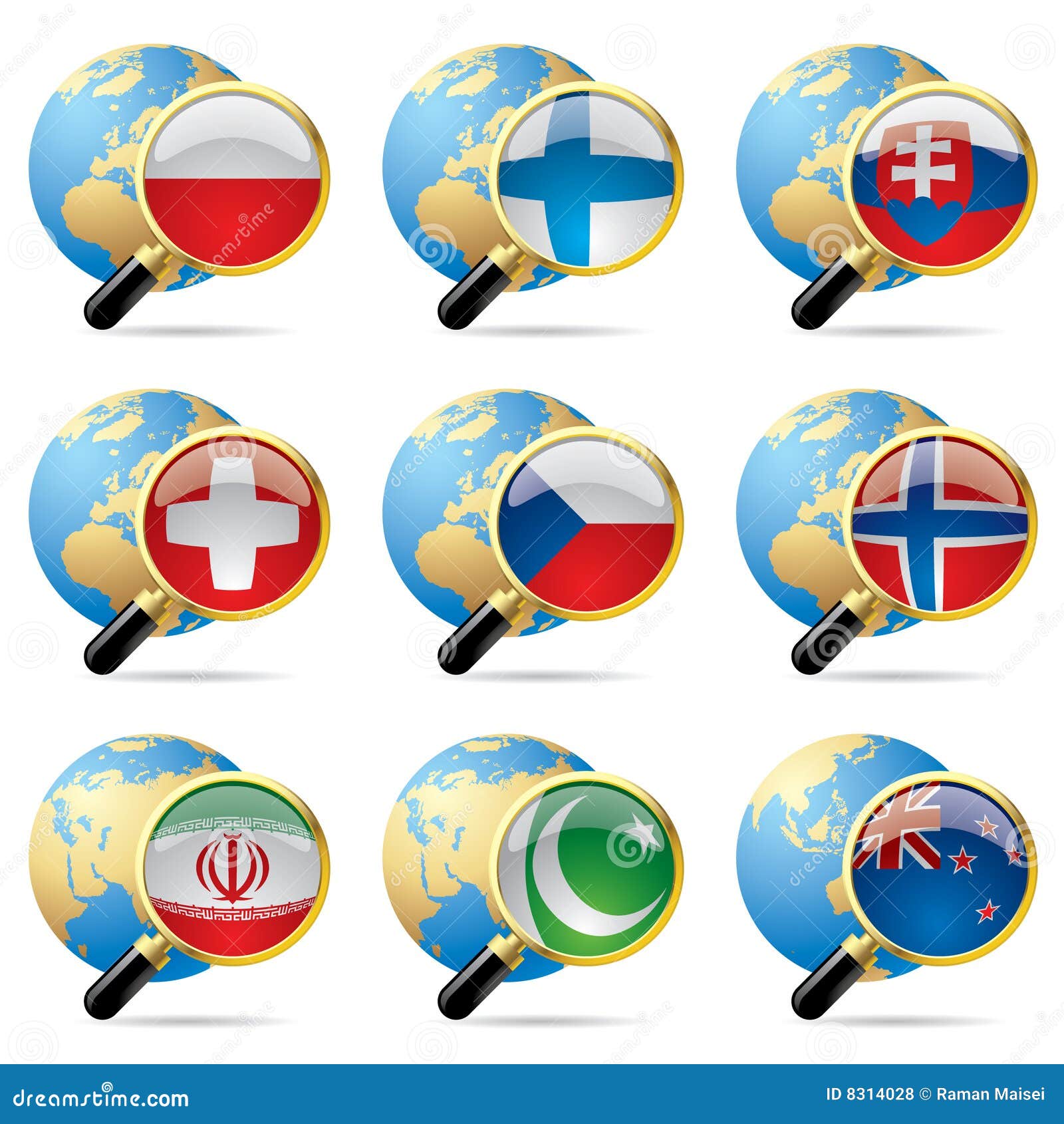 World flag icons stock vector. Illustration of vector - 8314028