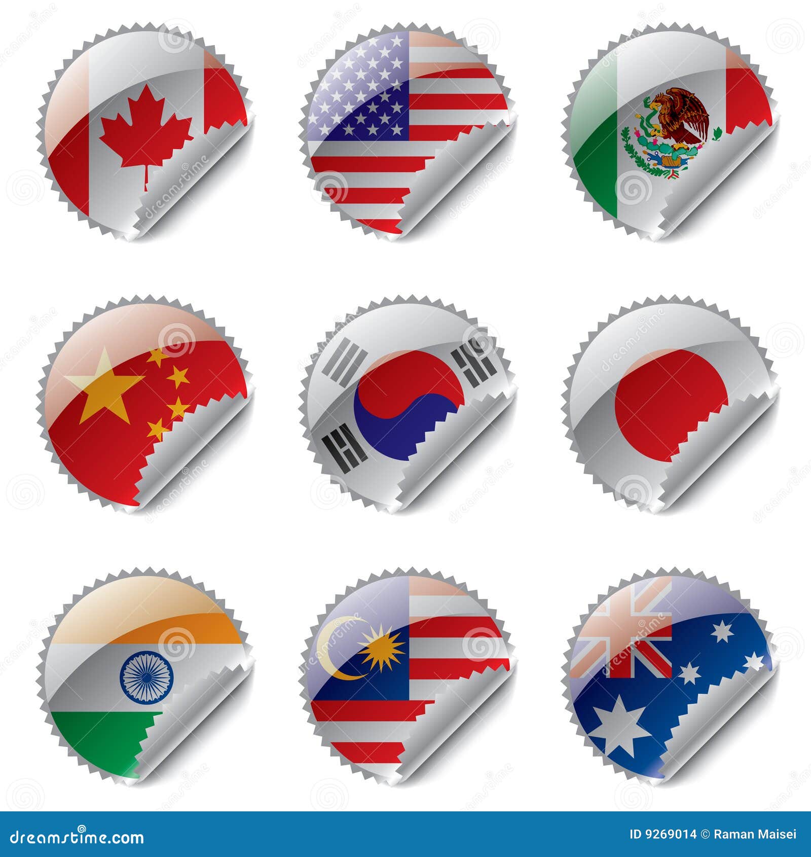 World flag labels stock vector. Illustration of canada - 9269014