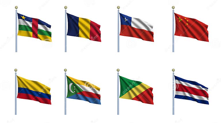 World Flag Set 5 stock illustration. Illustration of flagstaff - 9082438