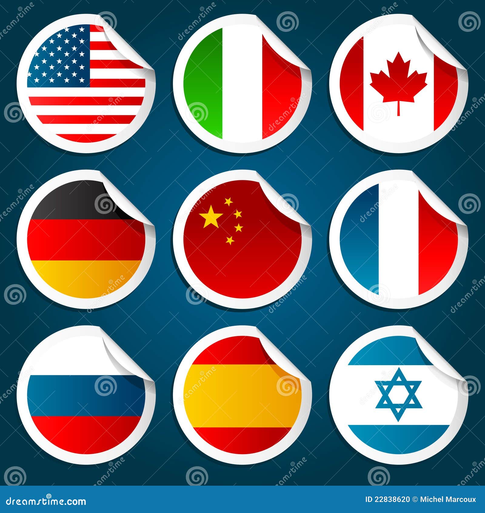 World Flag Stickers stock vector. Illustration of france - 22838620