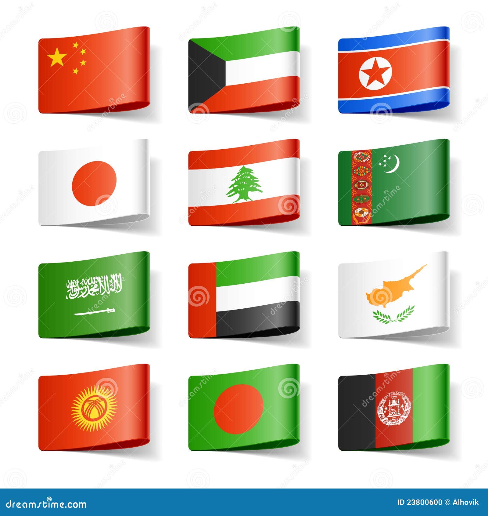 World flags. Asia stock vector. Illustration of north - 23800600