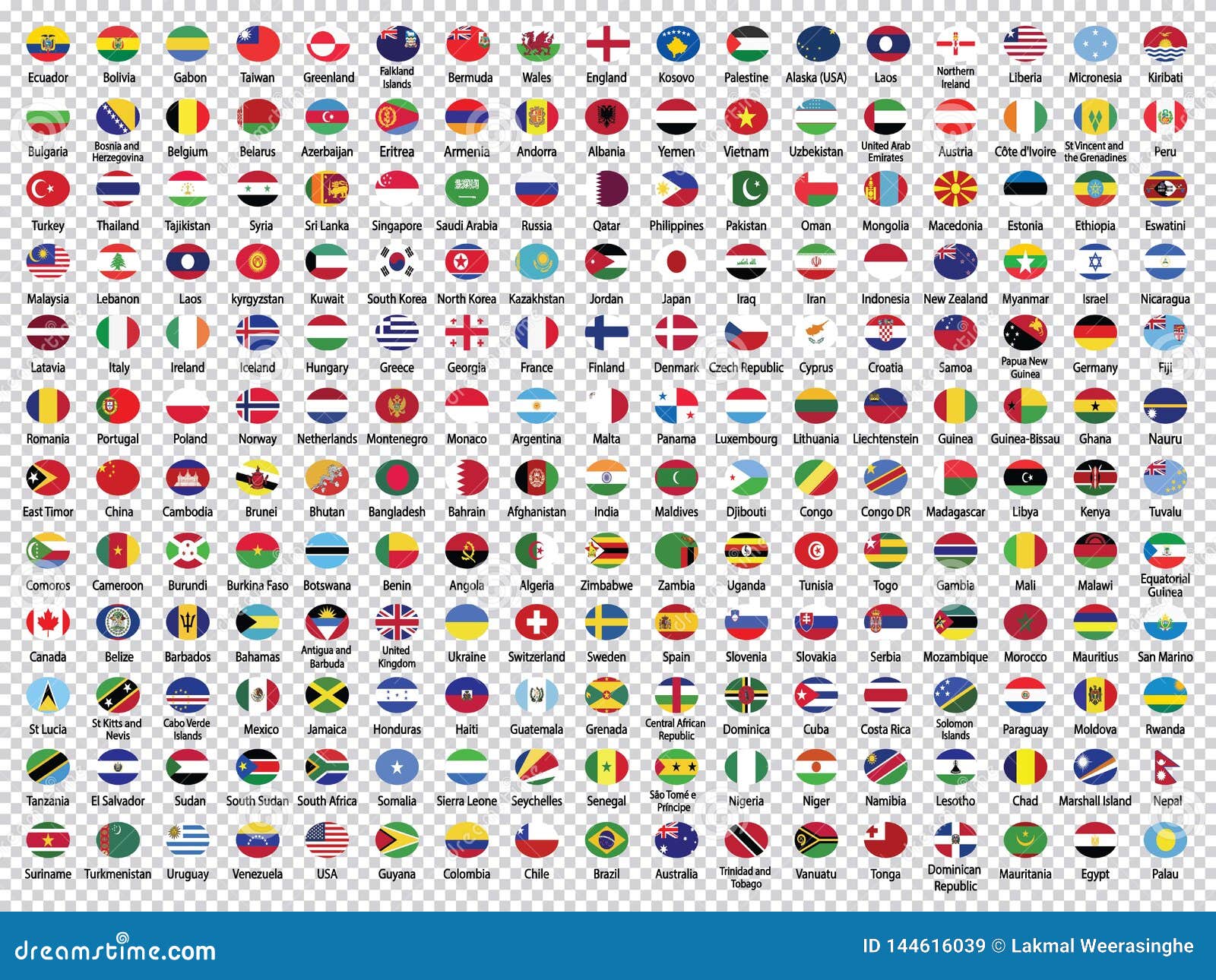 World Flags Collection-Rounded Flags Stock Vector - Illustration of ...