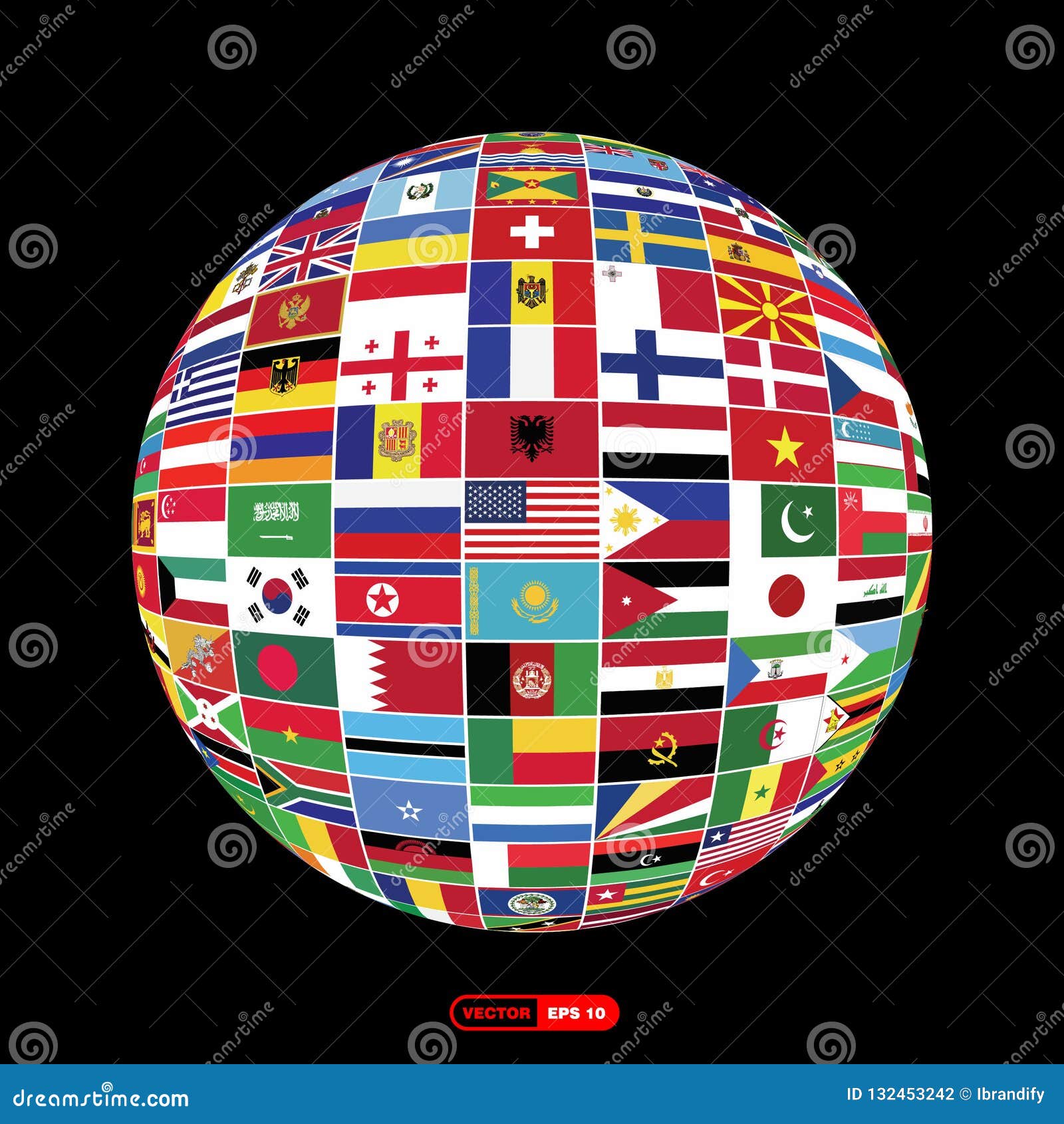 World flags design vector stock vector. Illustration of africa - 132453242
