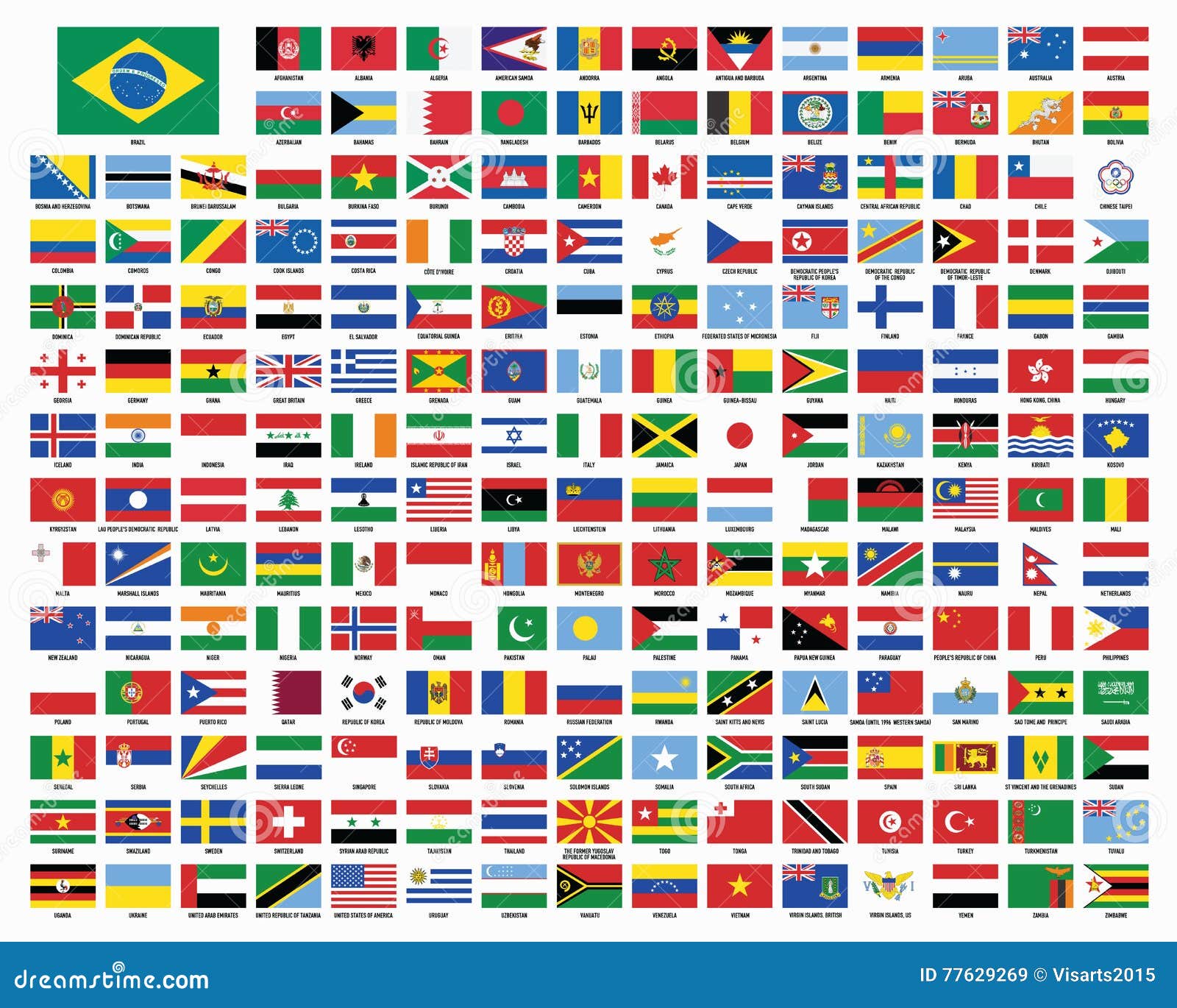 World Flags. Flags of the World Stock Vector - Illustration of flat ...