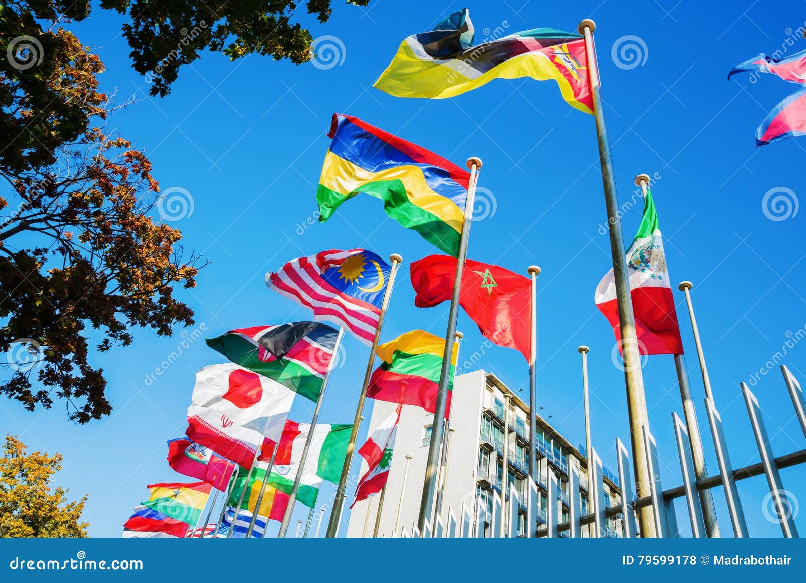 World Flags in Front of UNESCO in Paris Stock Photo - Image of ...