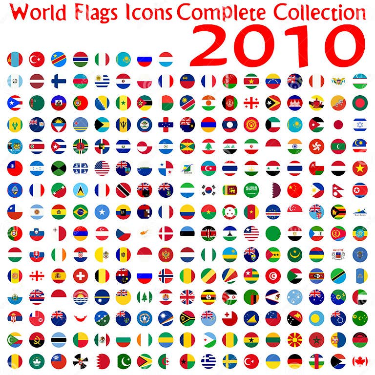 World Flags Icons Collection Stock Vector - Illustration of official ...
