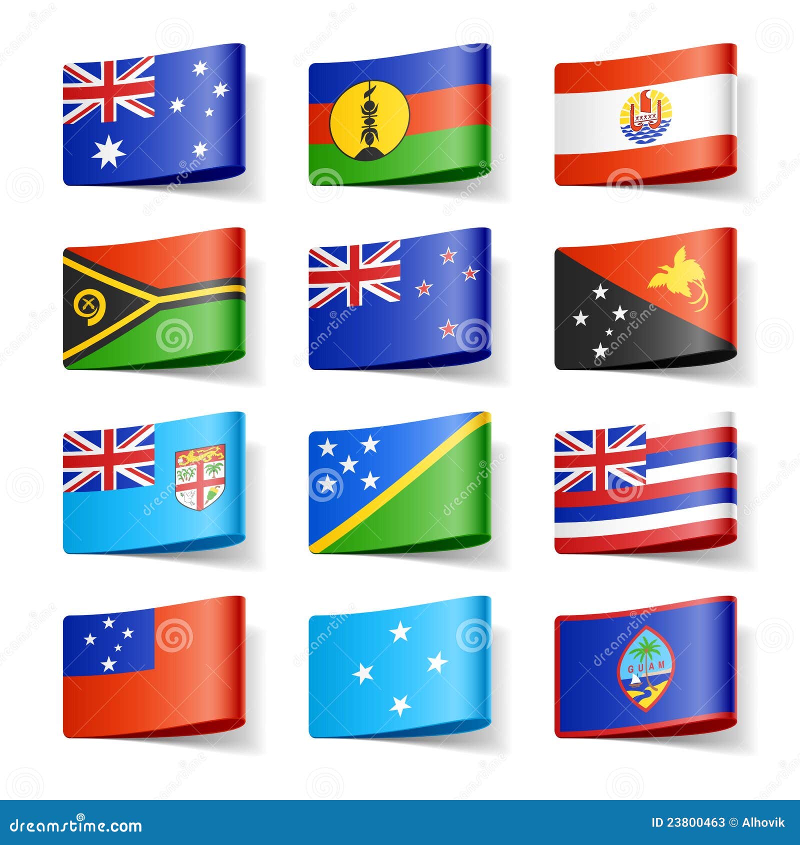 Flags Of Oceania, Countries In Original Colors Stock Photography ...