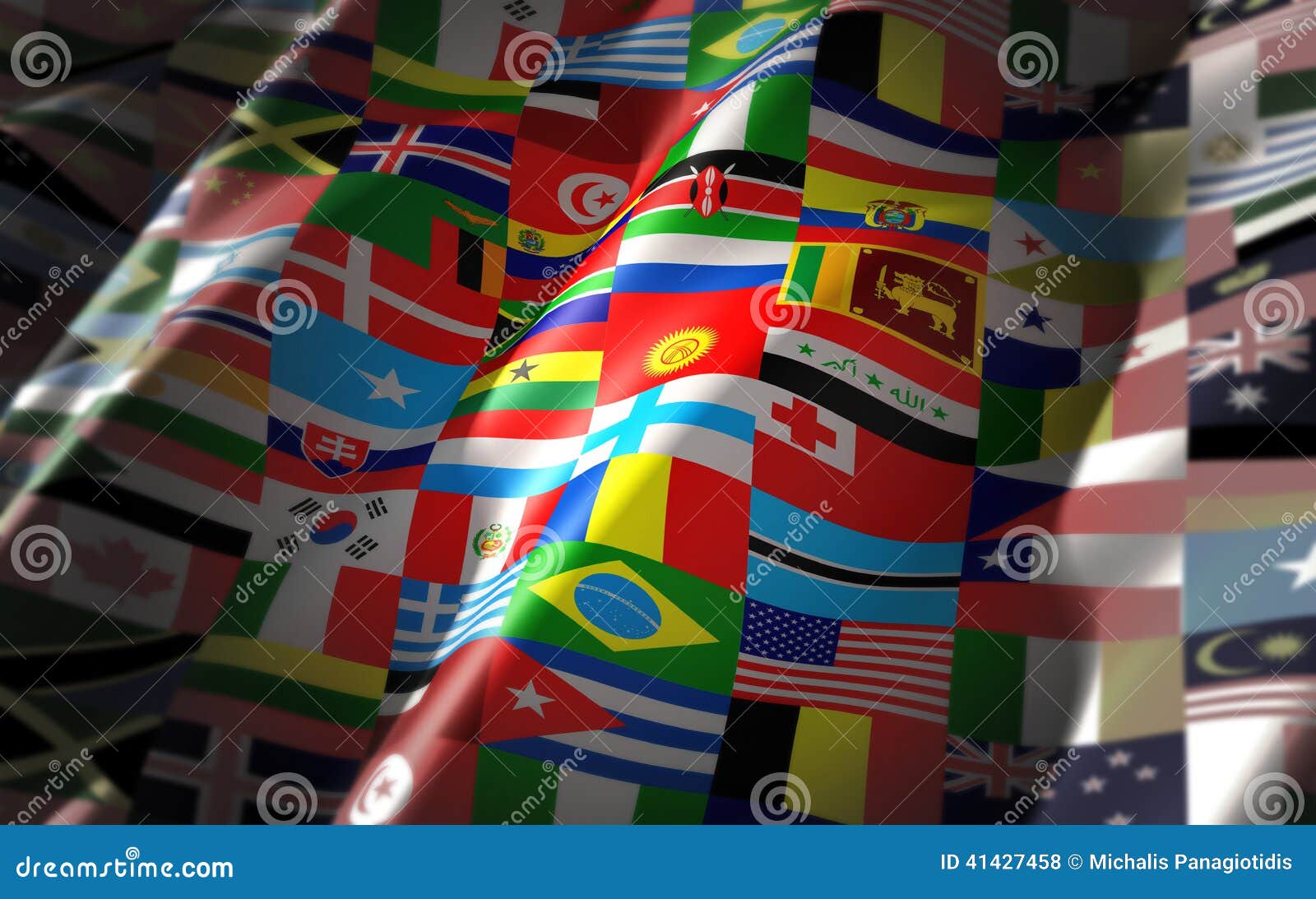 World Flags on One Colorful Flag Stock Illustration - Illustration of ...