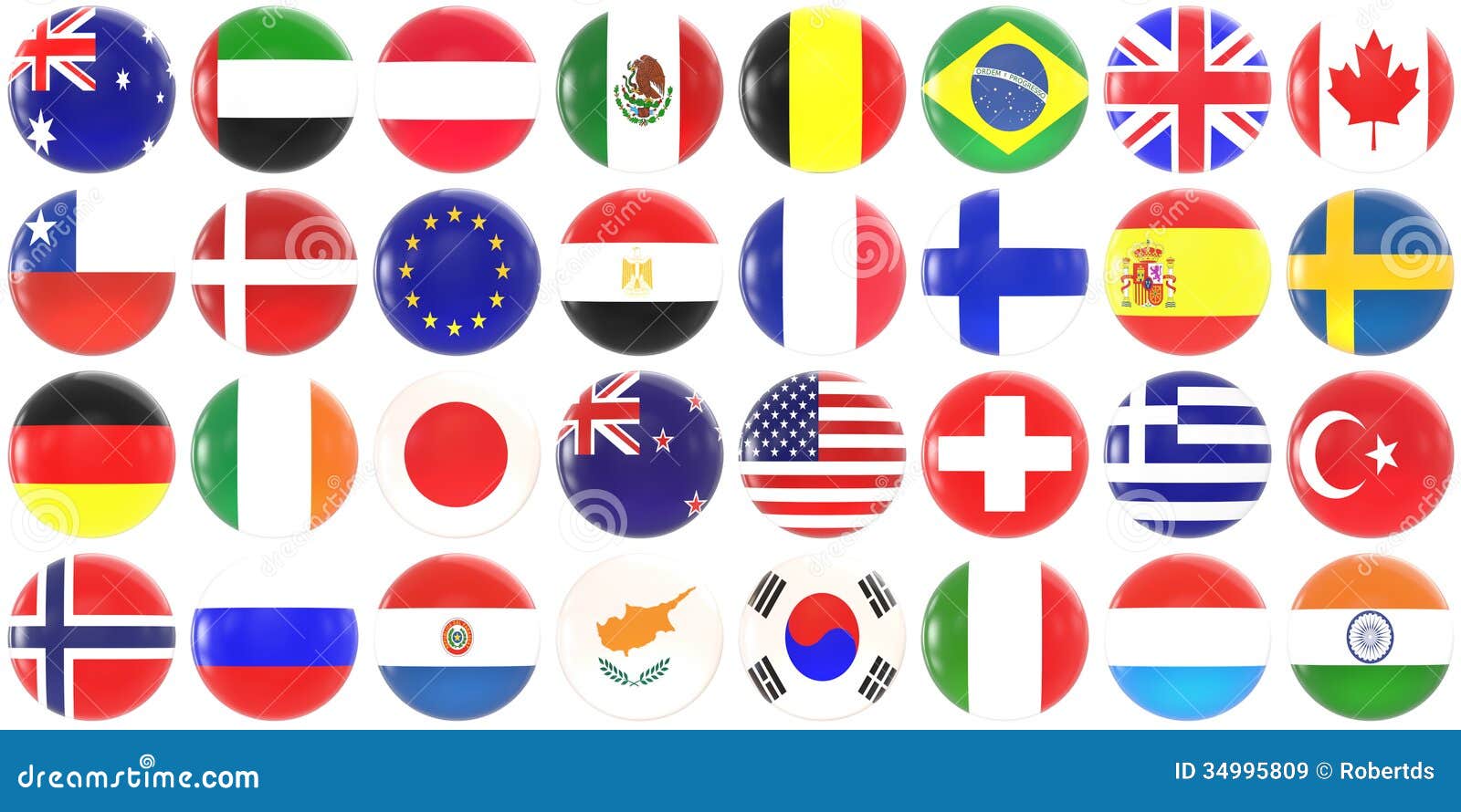 World Flags - Shiny Buttons Stock Illustration - Illustration of globe ...