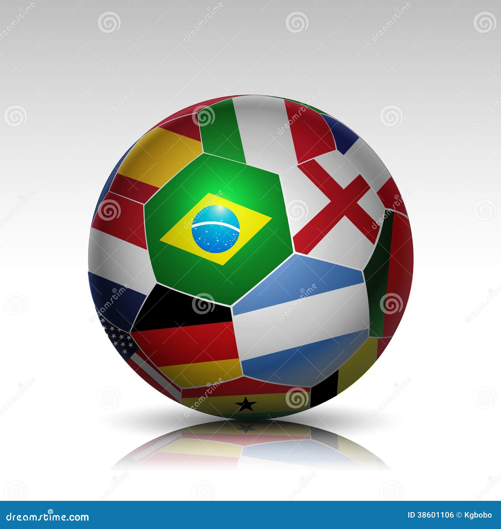 World Flags Soccer Ball Vector Illustration | CartoonDealer.com #38601106