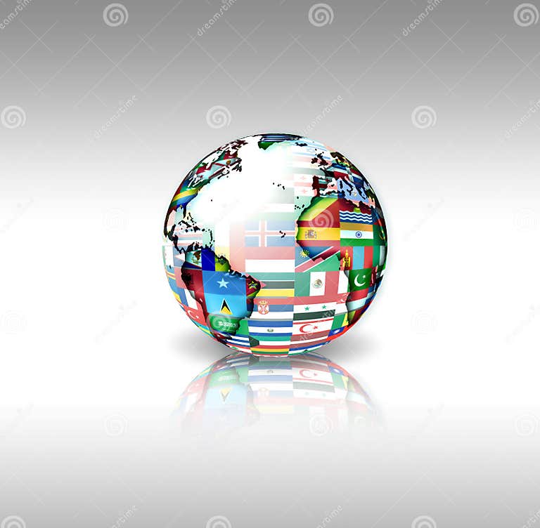 World flags sphere stock illustration. Illustration of communications ...