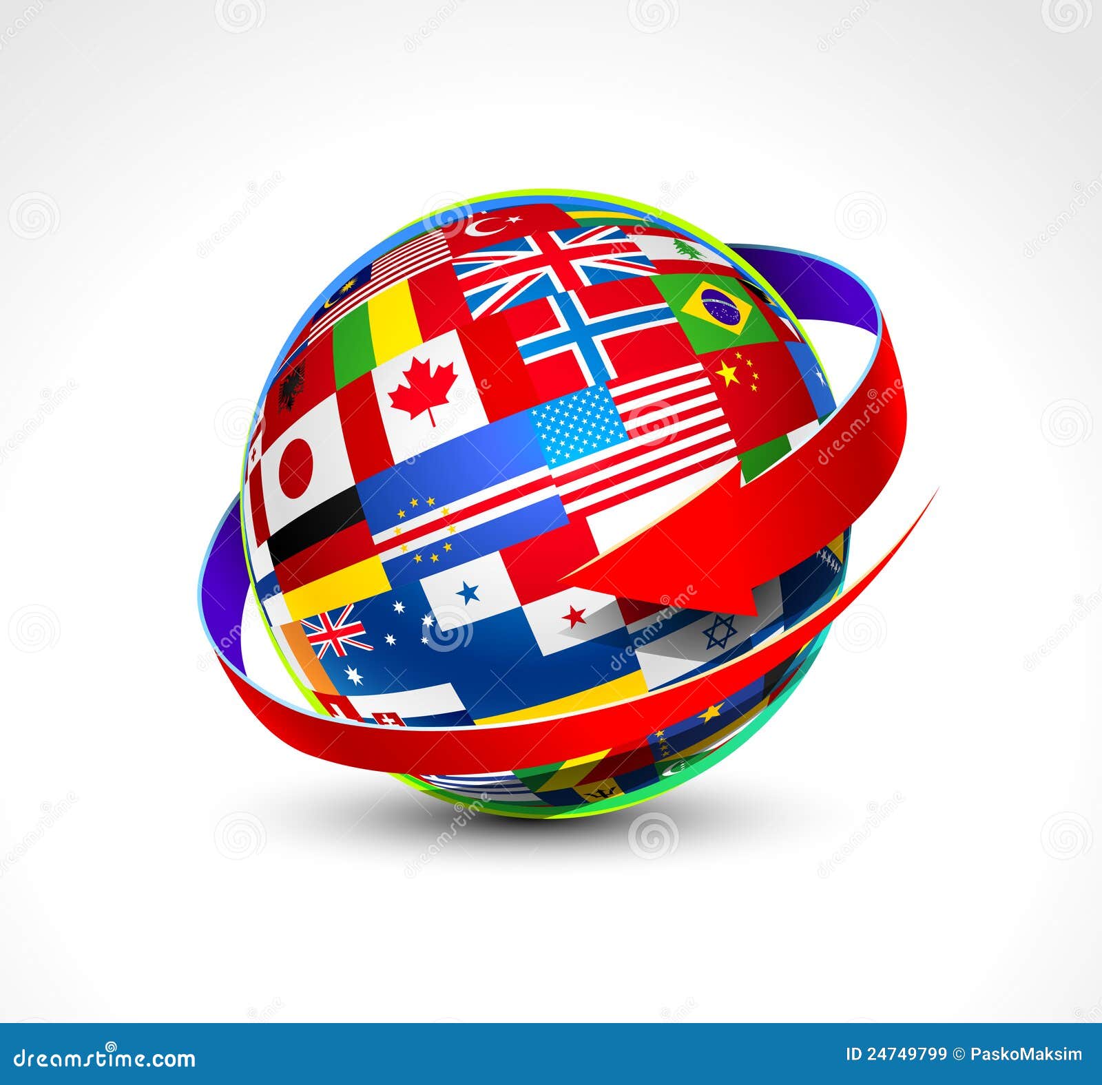 World flags sphere stock vector. Illustration of multi - 24749799