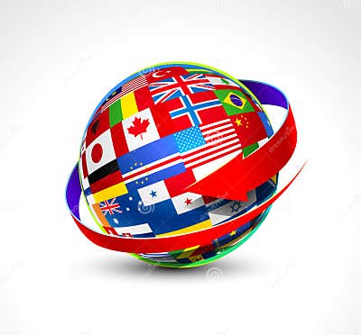 World flags sphere stock vector. Illustration of multi - 24749799