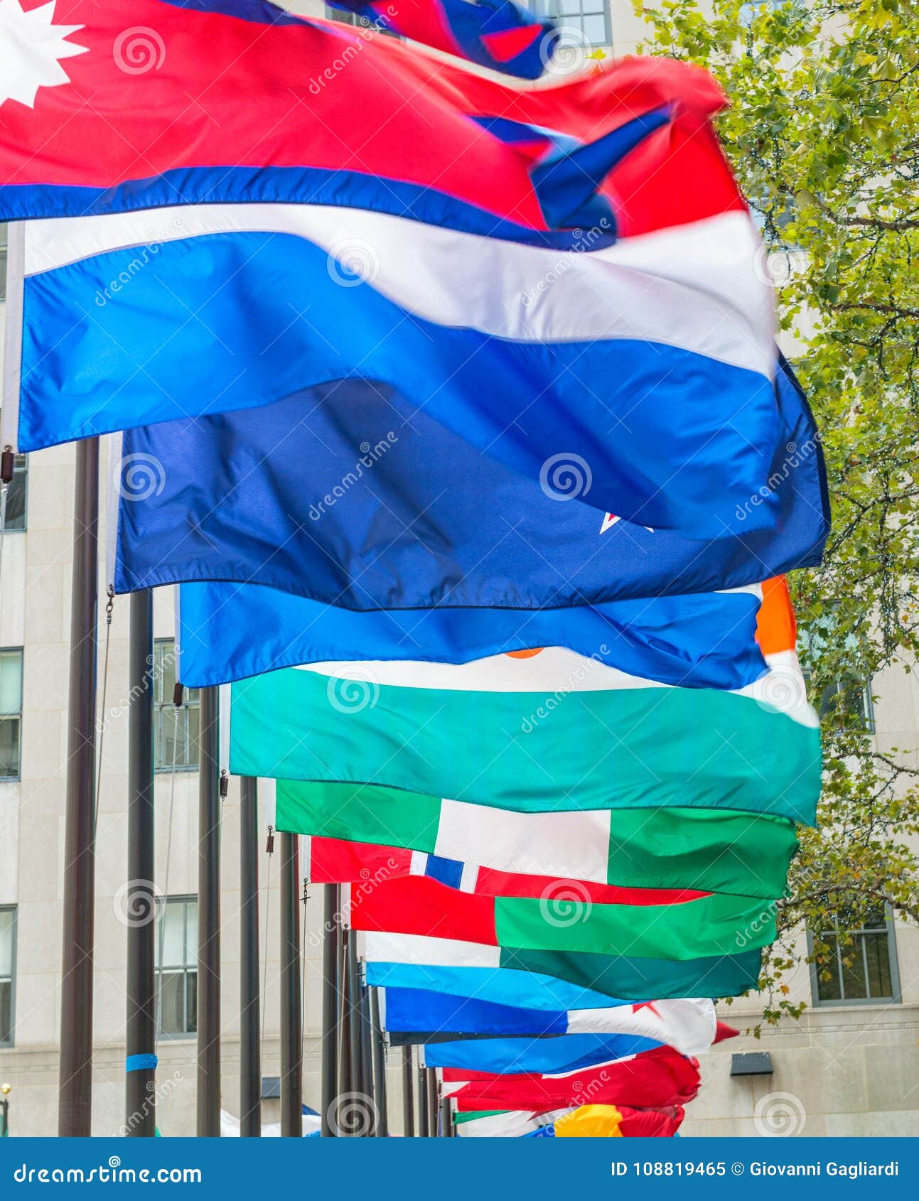 World Flags Waving To the Wind Stock Image - Image of community ...
