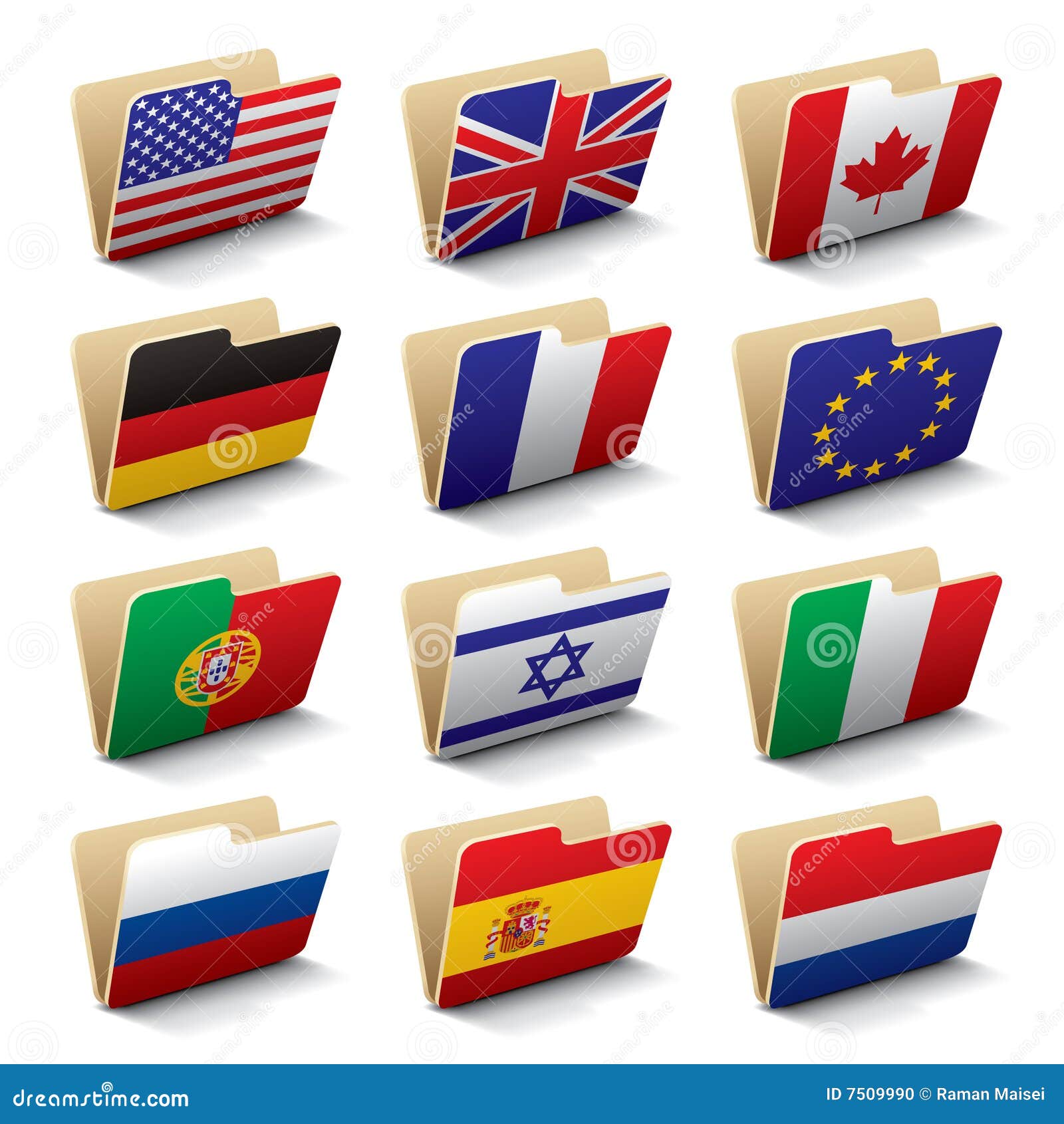 World Folders Icons 1 Stock Illustrations – 3 World Folders Icons 1 ...