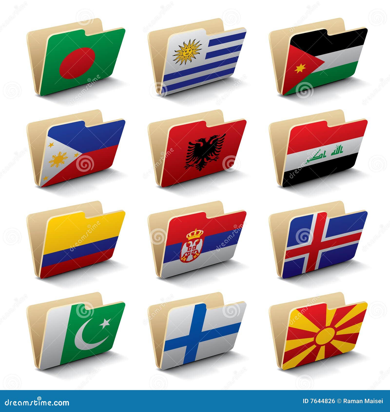 World folders icons 5 stock vector. Illustration of icon - 7644826