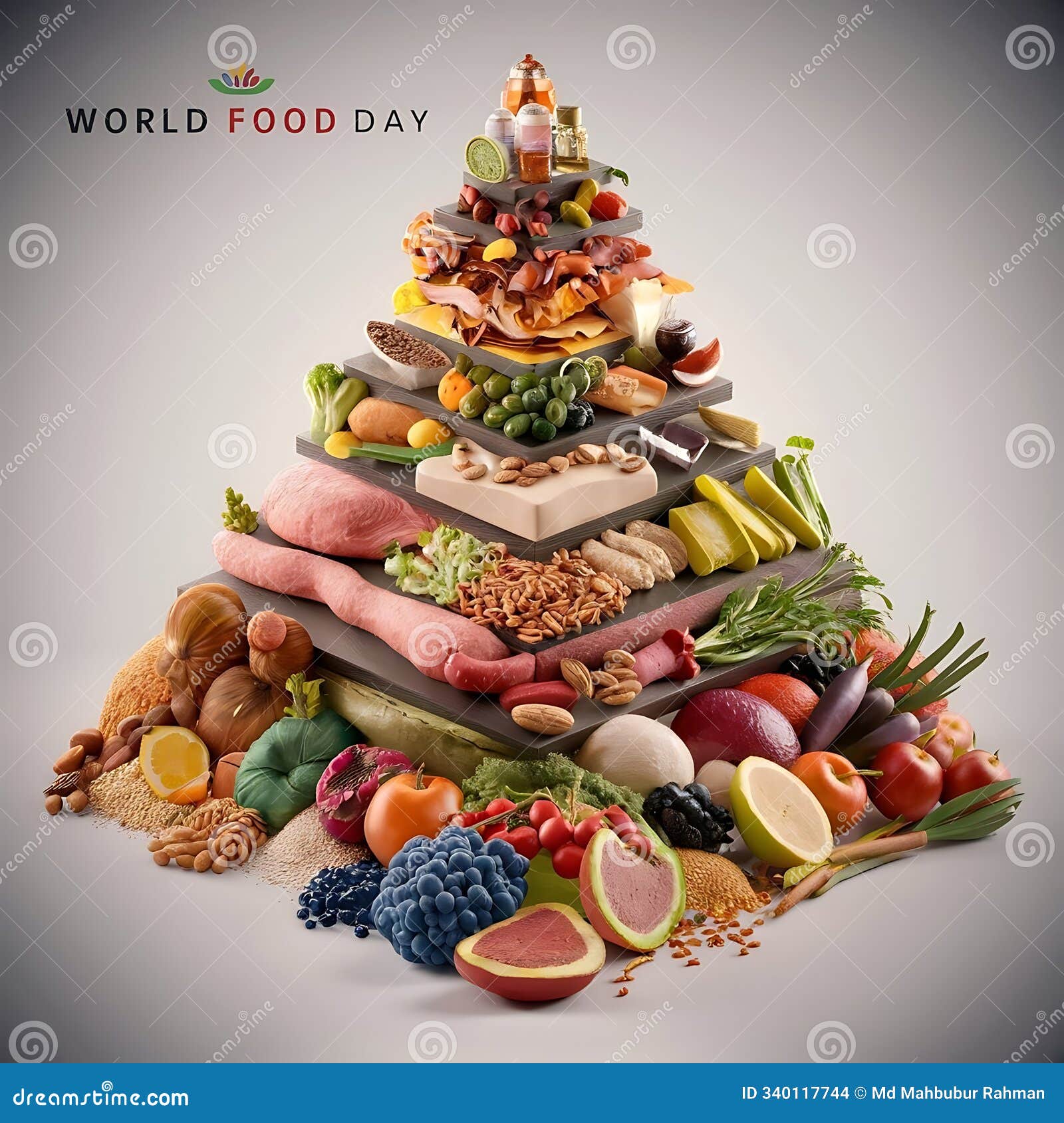 World Food Day Awareness Design with Fresh Food Stock Photo - Image of ...