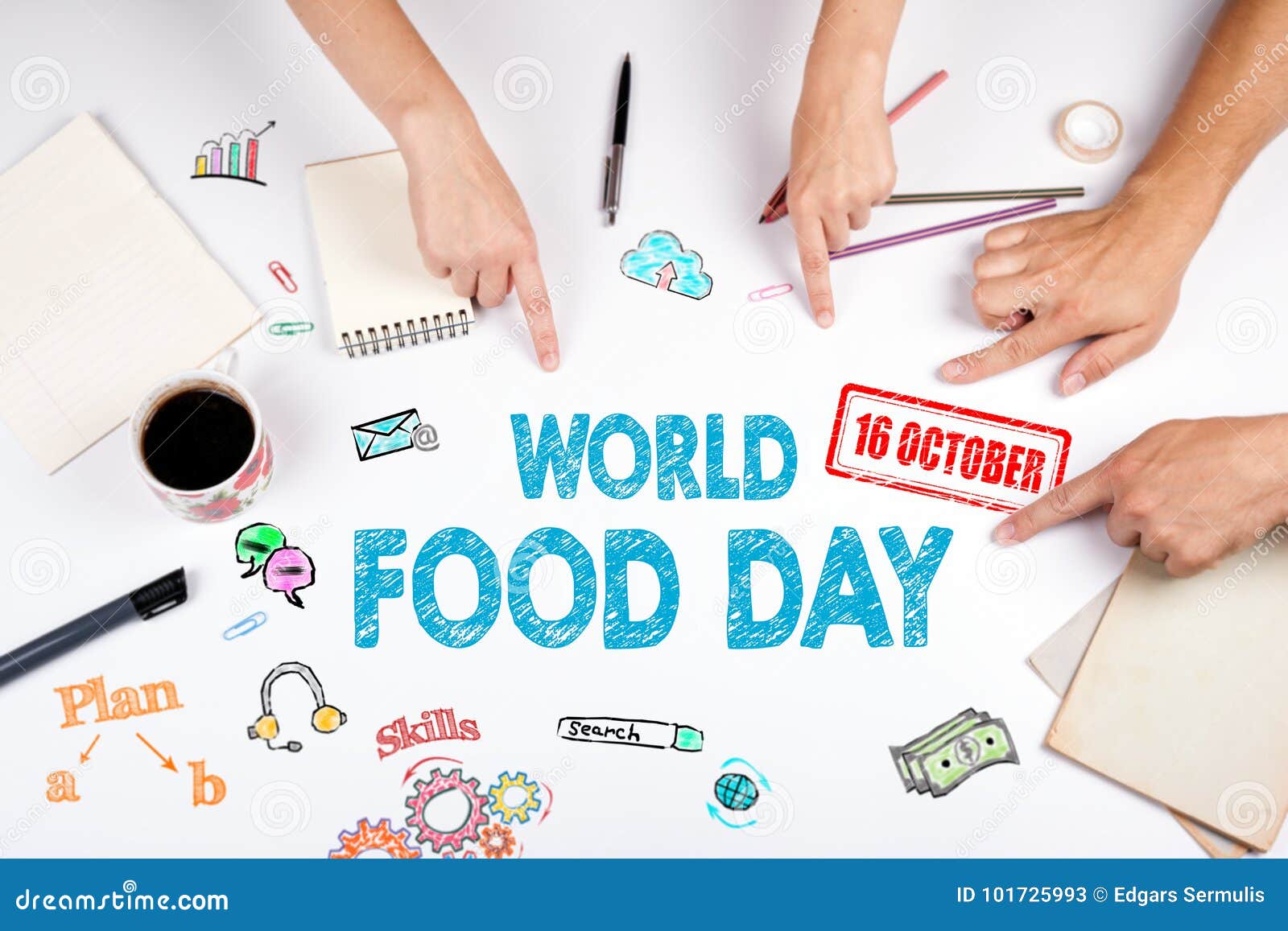 World Food Day. the Meeting at the White Office Table Stock Image ...
