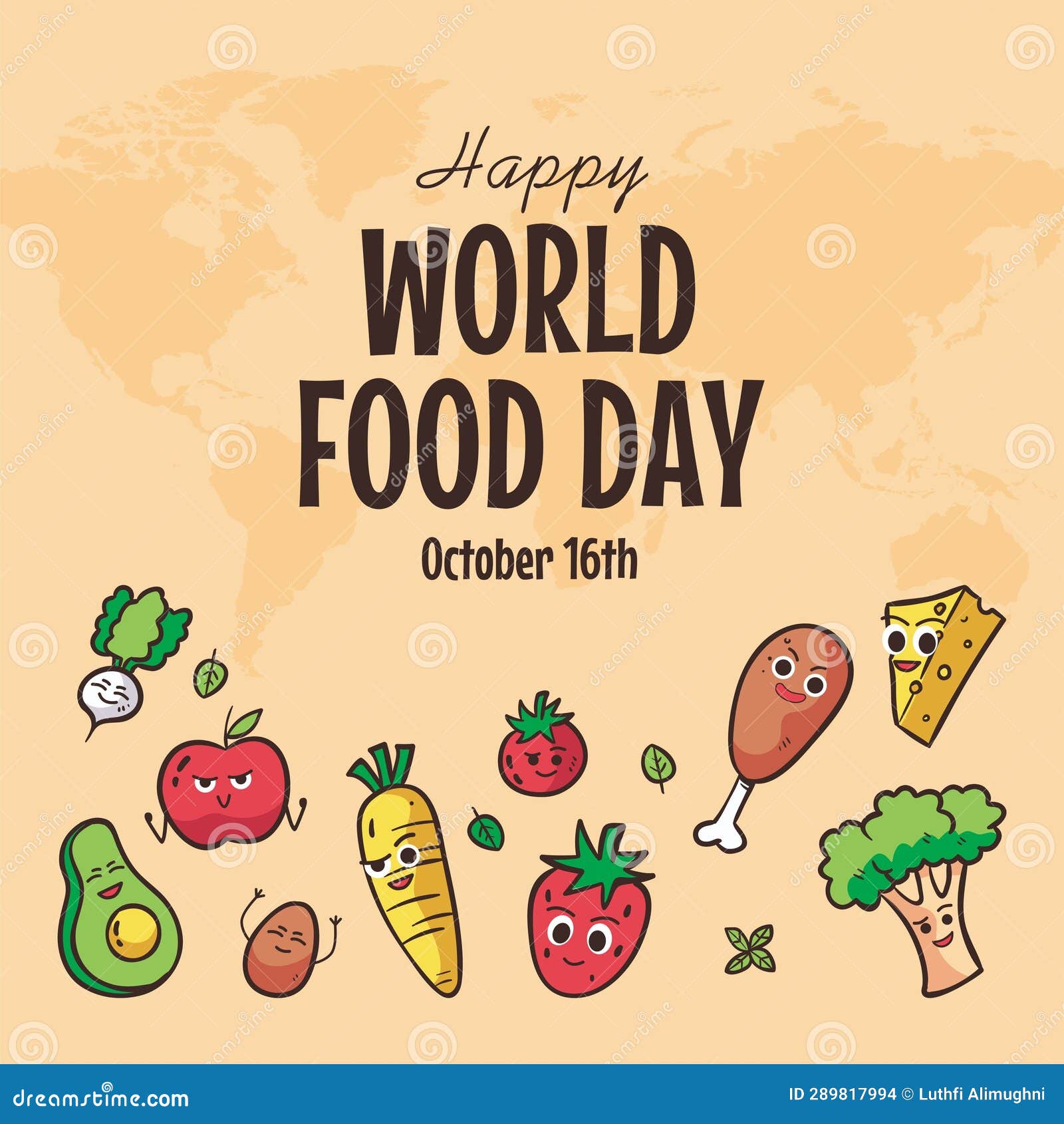 World Food Day Poster Template Vector Stock Vector - Illustration of ...