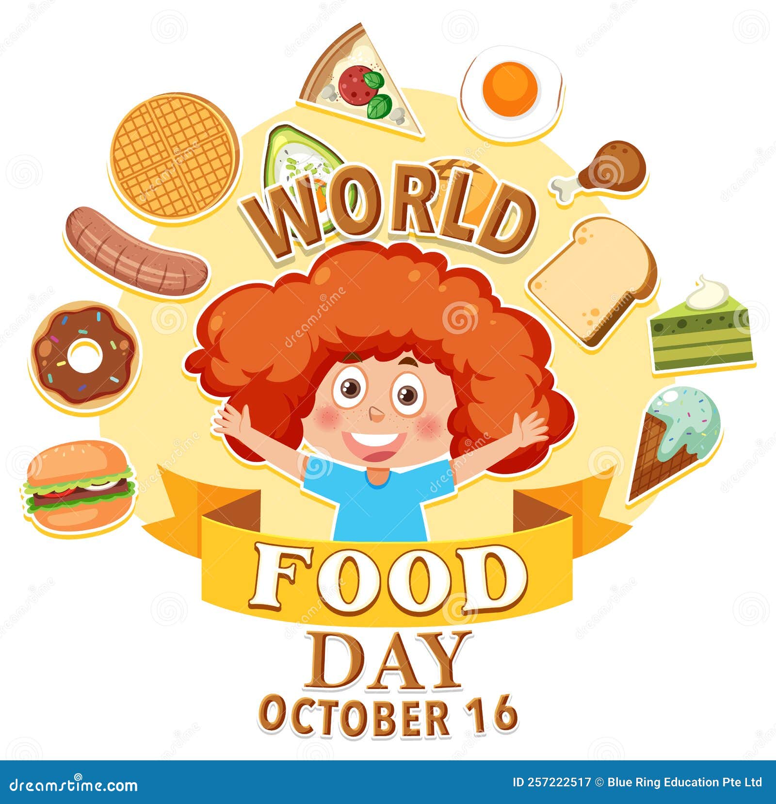 World food day text design stock vector. Illustration of clip - 257222517