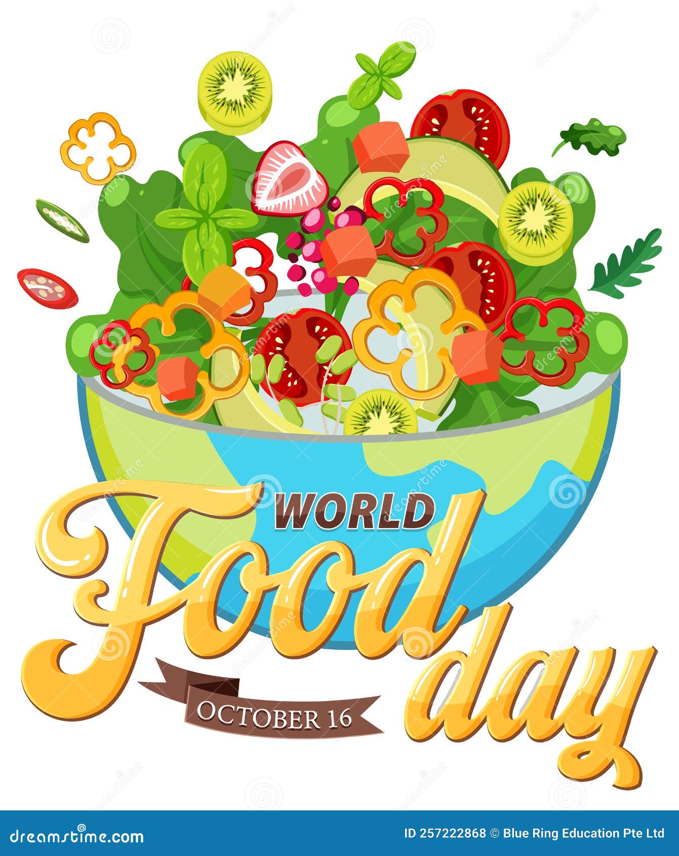 World food day text design stock vector. Illustration of clip - 257222868