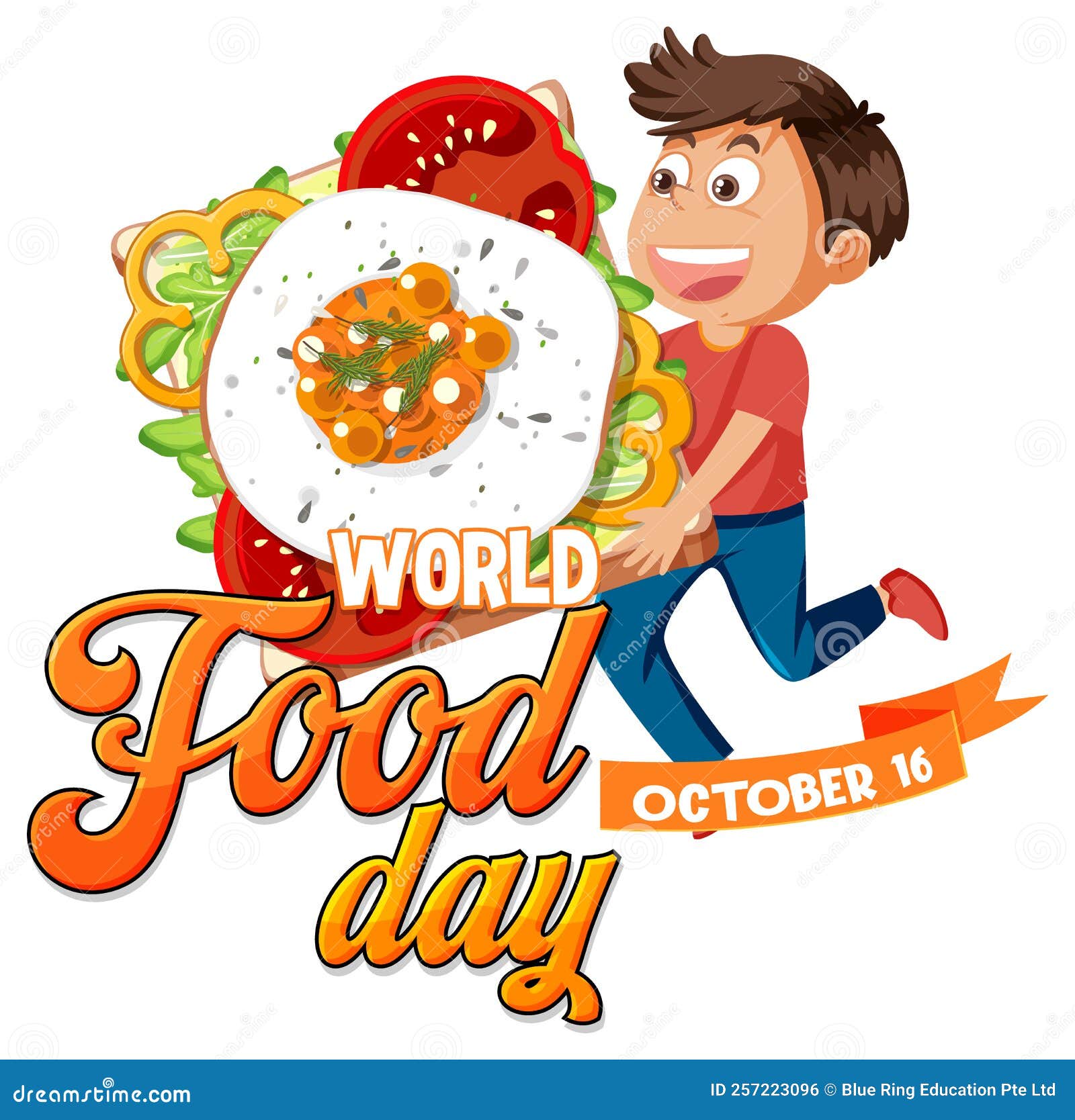 World food day text design stock vector. Illustration of eating - 257223096