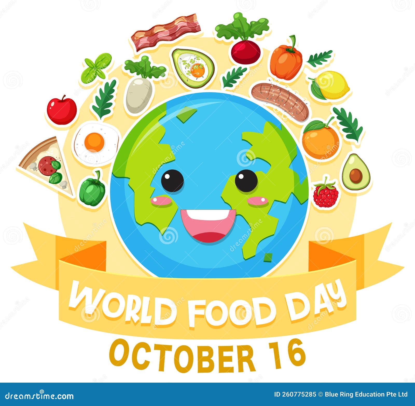 World food day text design stock vector. Illustration of banner - 260775285
