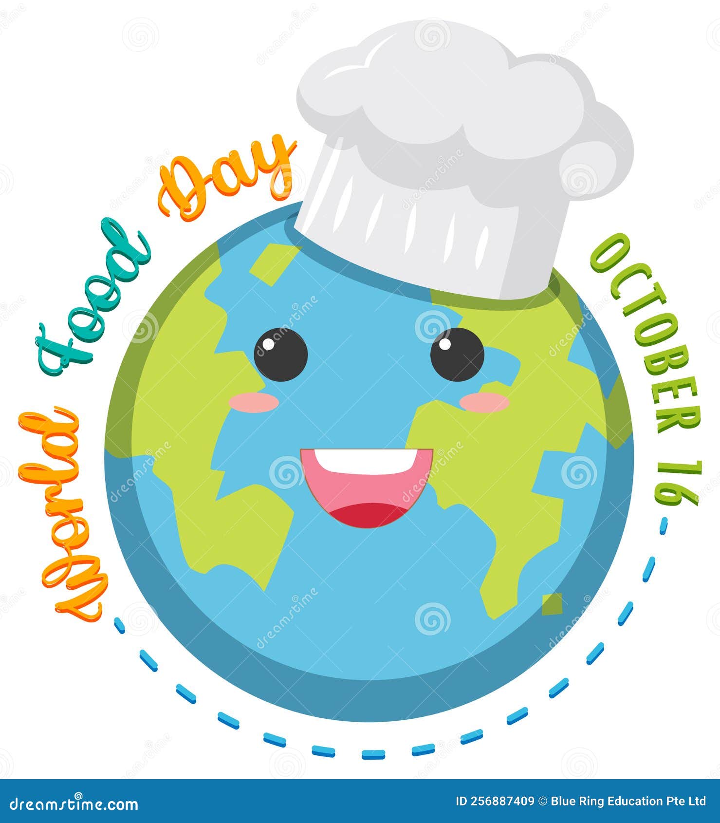 World Food Day Text with Food Elements Stock Vector - Illustration of ...