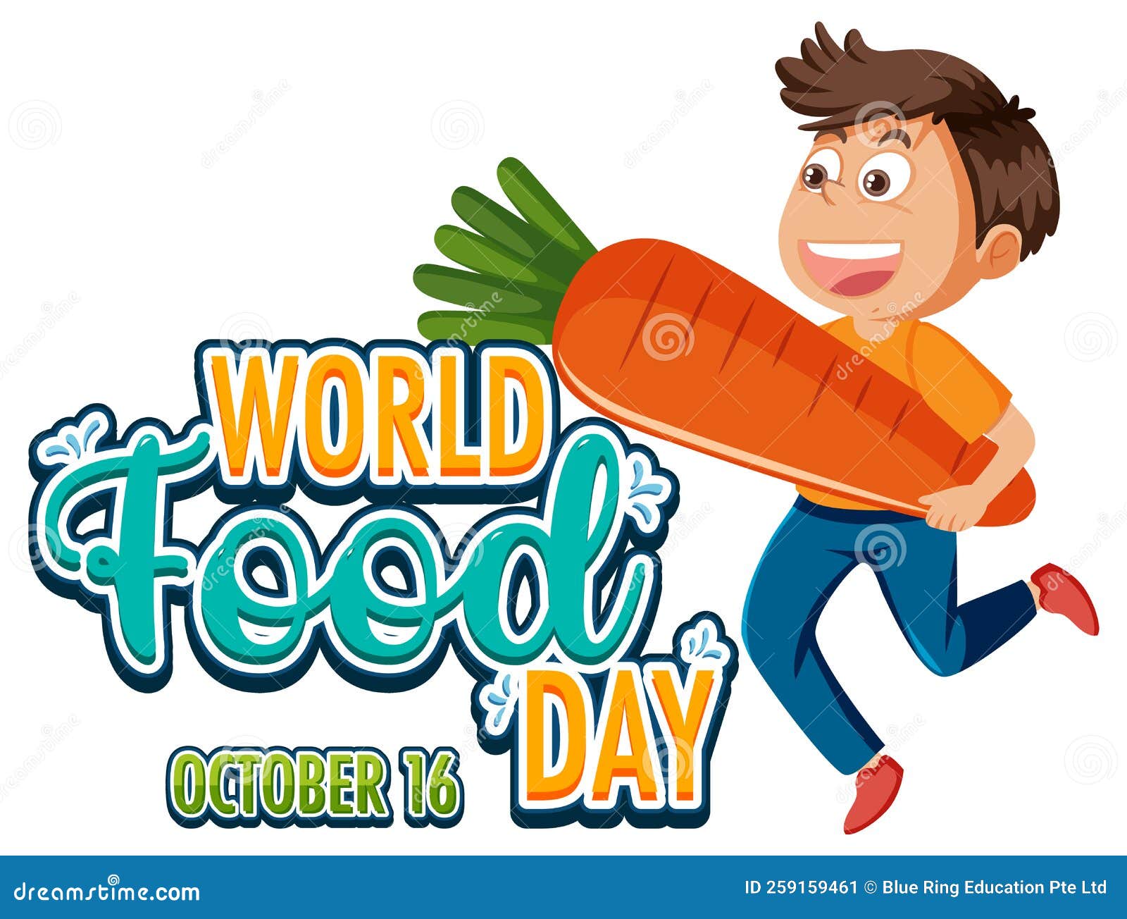 World Food Day Text with Food Elements Stock Vector - Illustration of ...