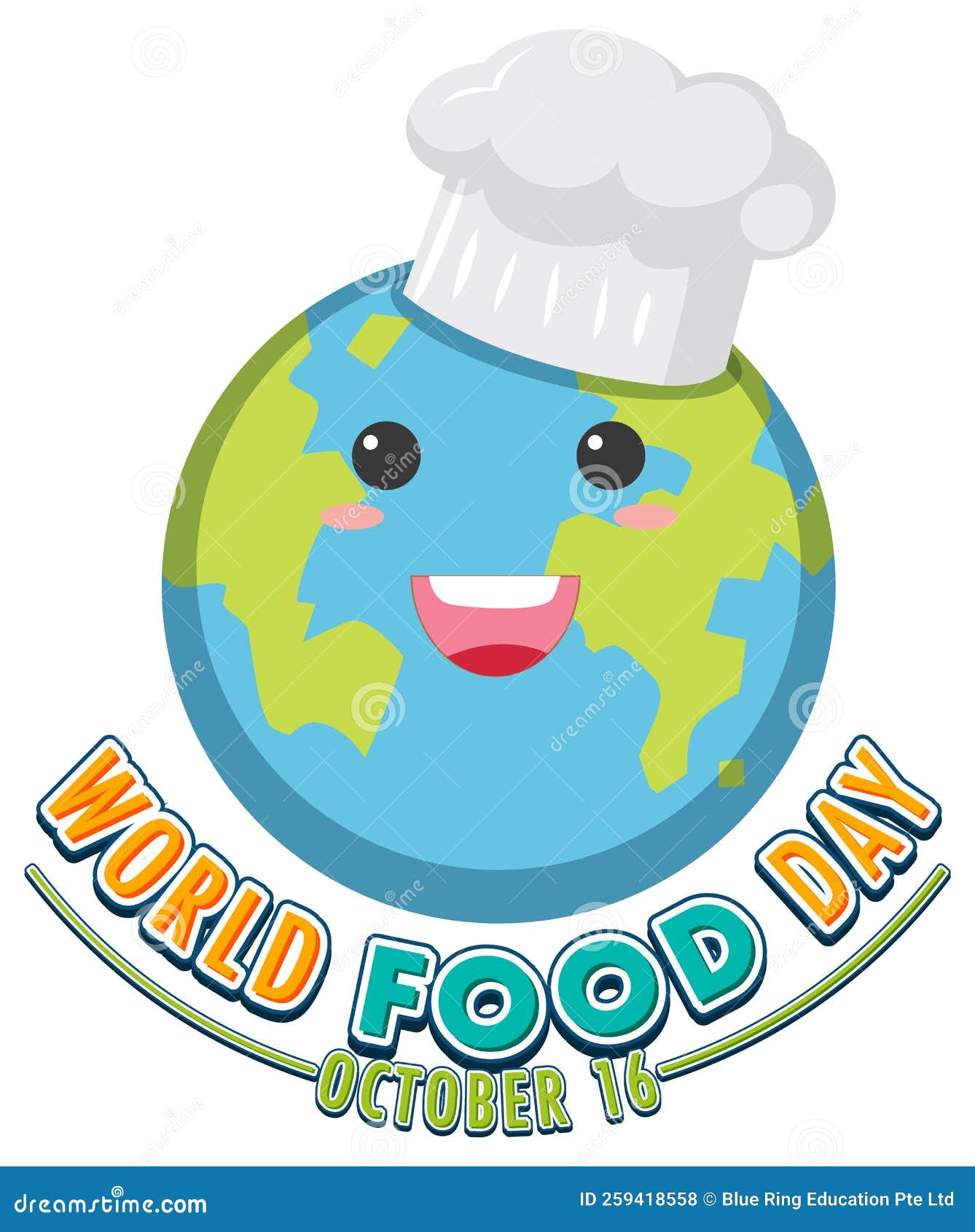 World Food Day Text with Food Elements Stock Vector - Illustration of ...