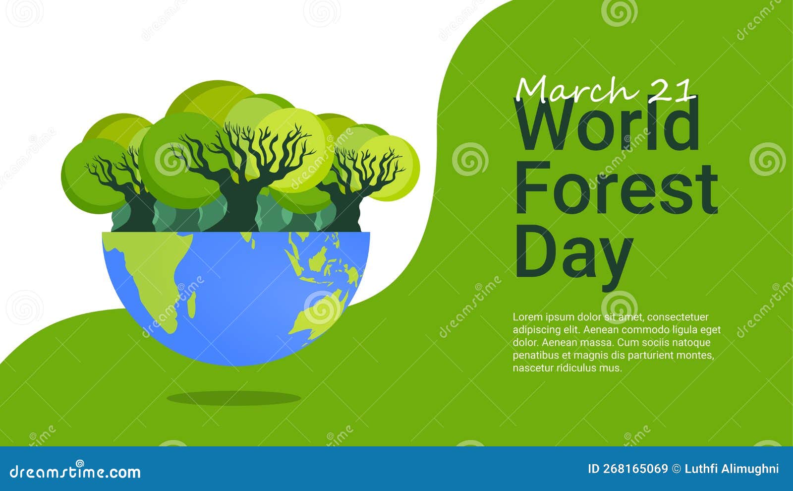 World Forest Day Banner Template Stock Illustration - Illustration of ...