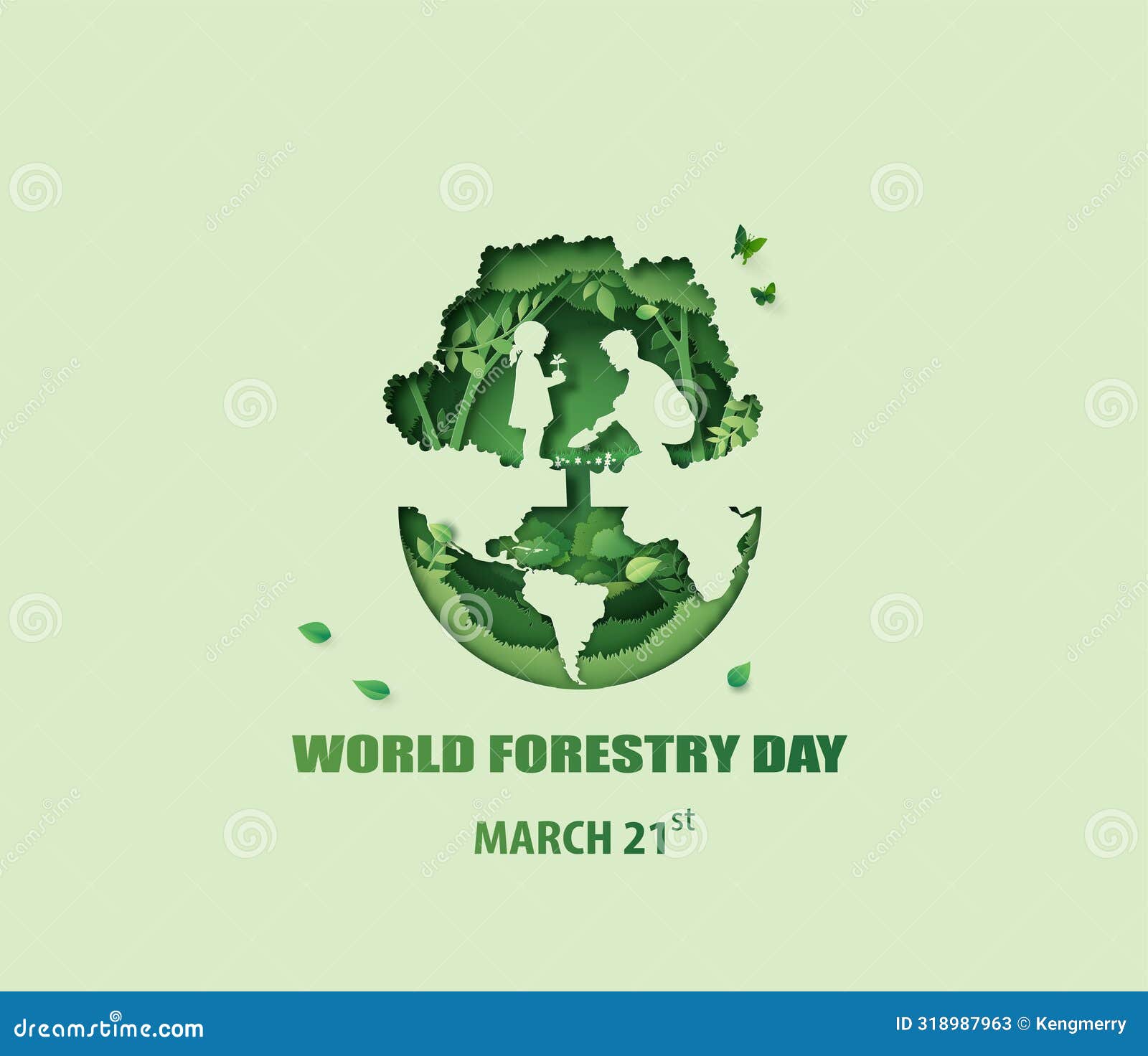 World Forestry Day Vertical Poster Flat Cartoon Hand Drawn Templates ...