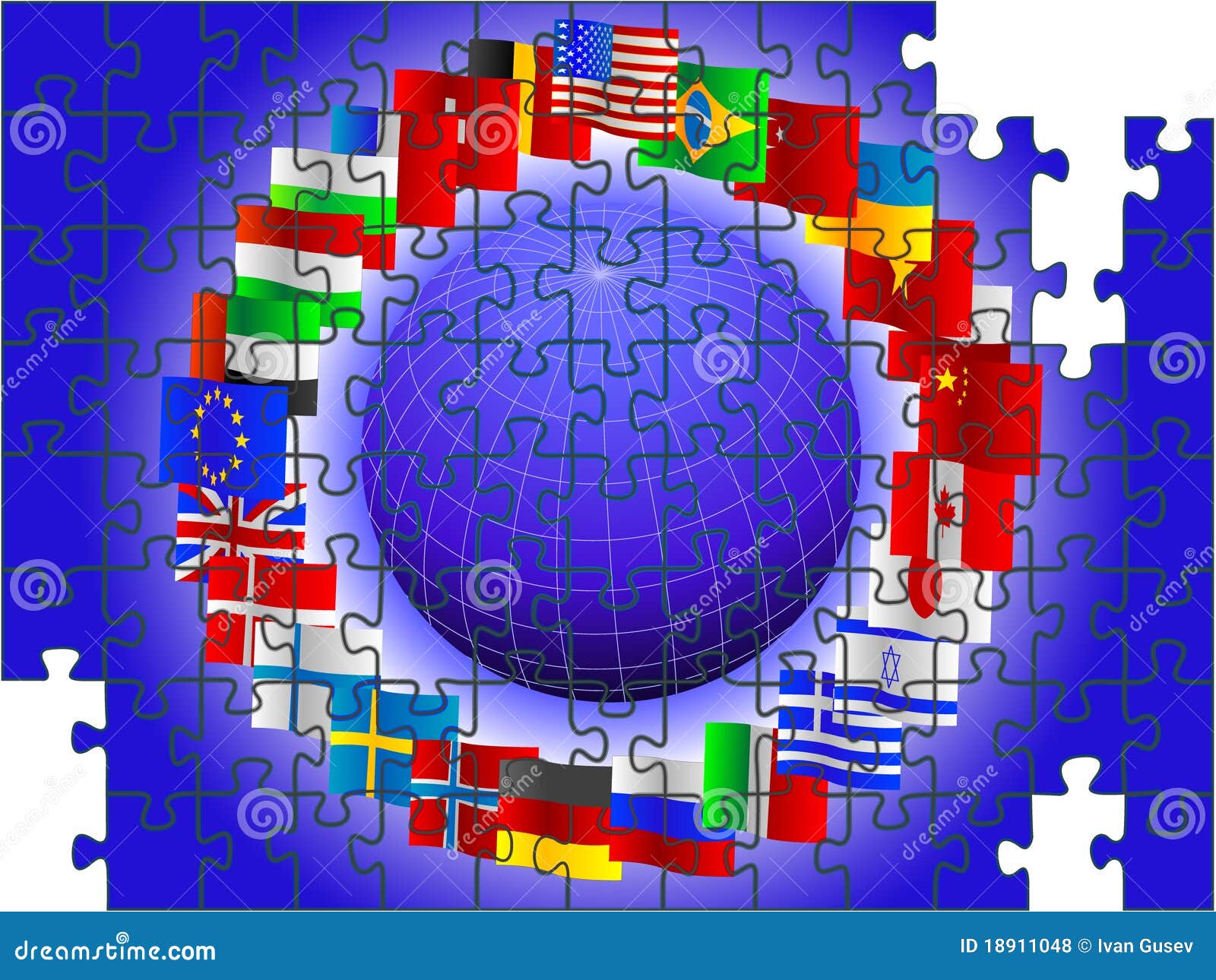 World in the Form of a Puzzle Stock Vector - Illustration of union ...