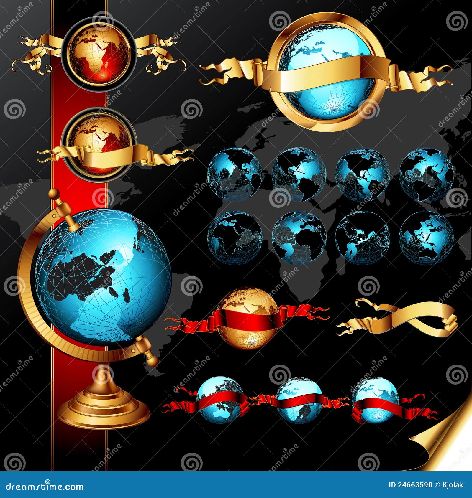 World frames set stock vector. Illustration of floral - 24663590