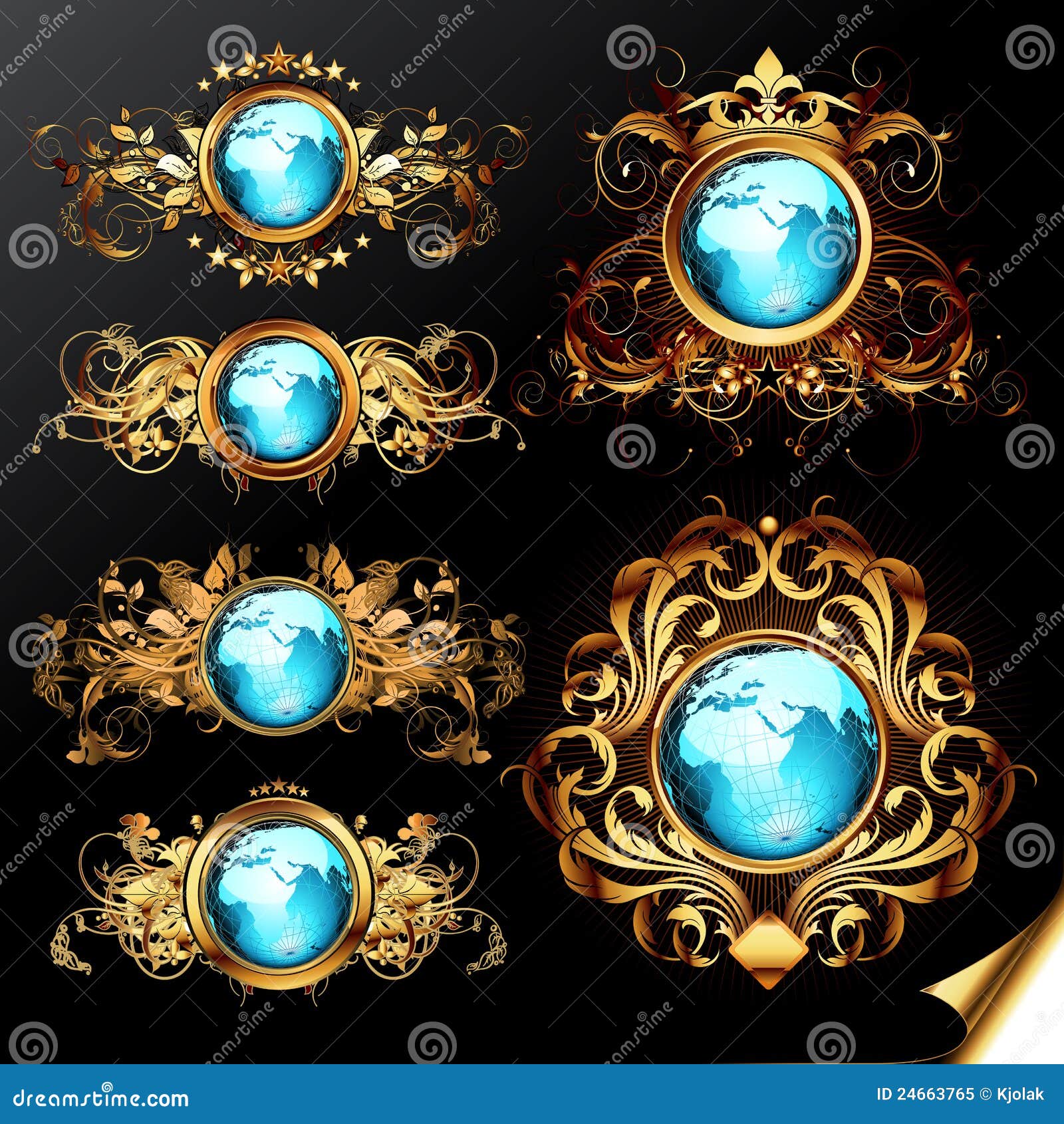 World frames set stock vector. Illustration of decorative - 24663765