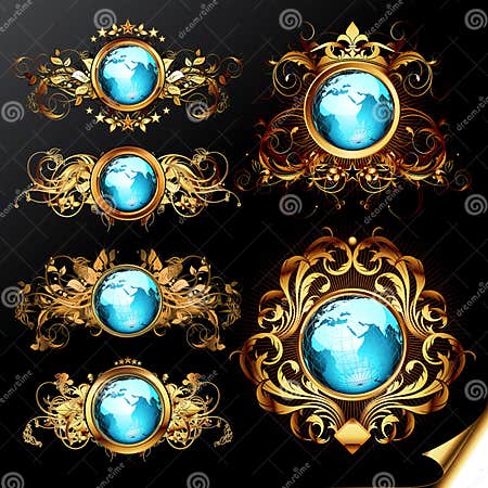 World frames set stock vector. Illustration of decorative - 24663765